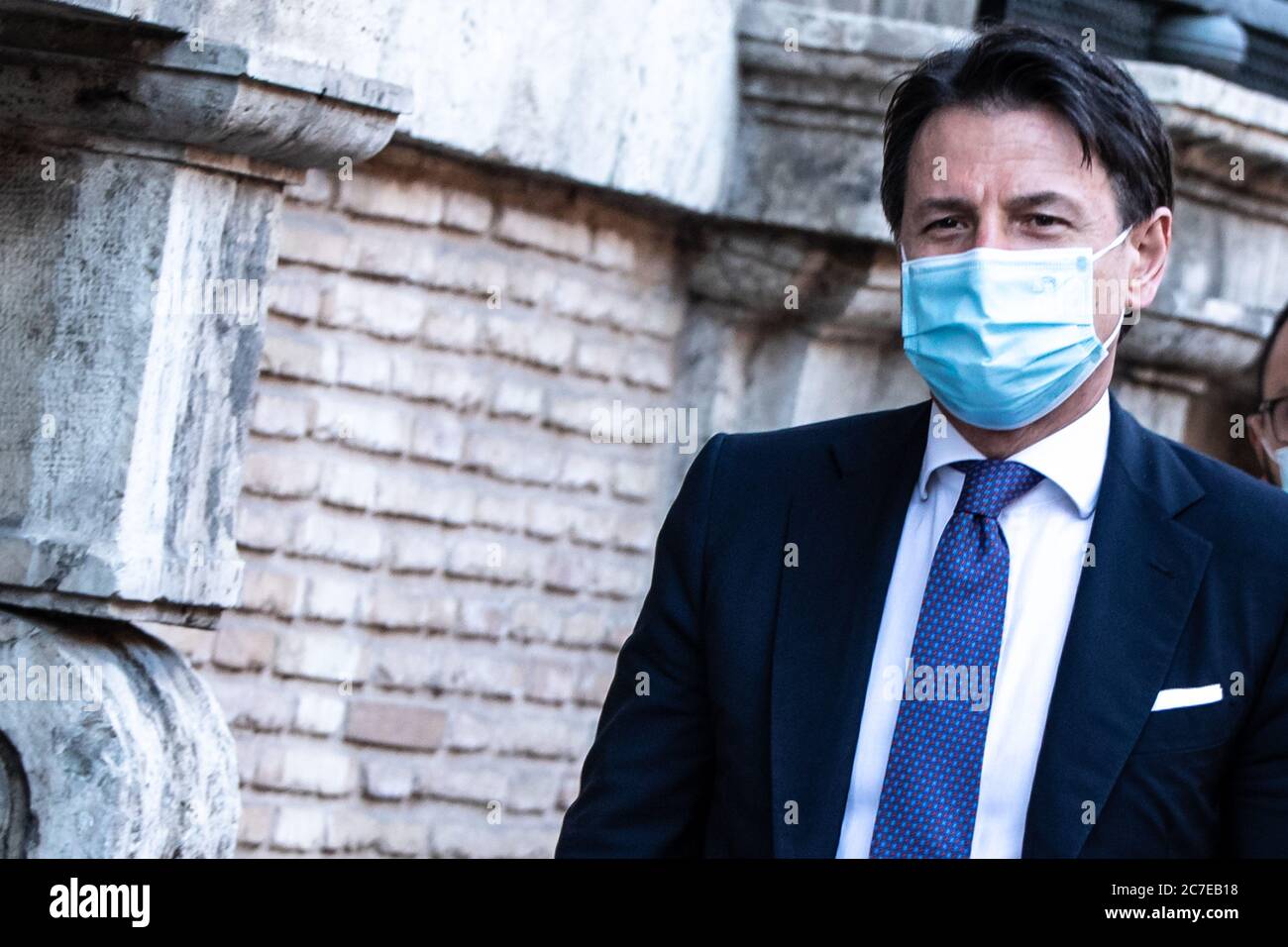 Prime Minister, Giuseppe Conte seen after a senate session Stock Photo ...