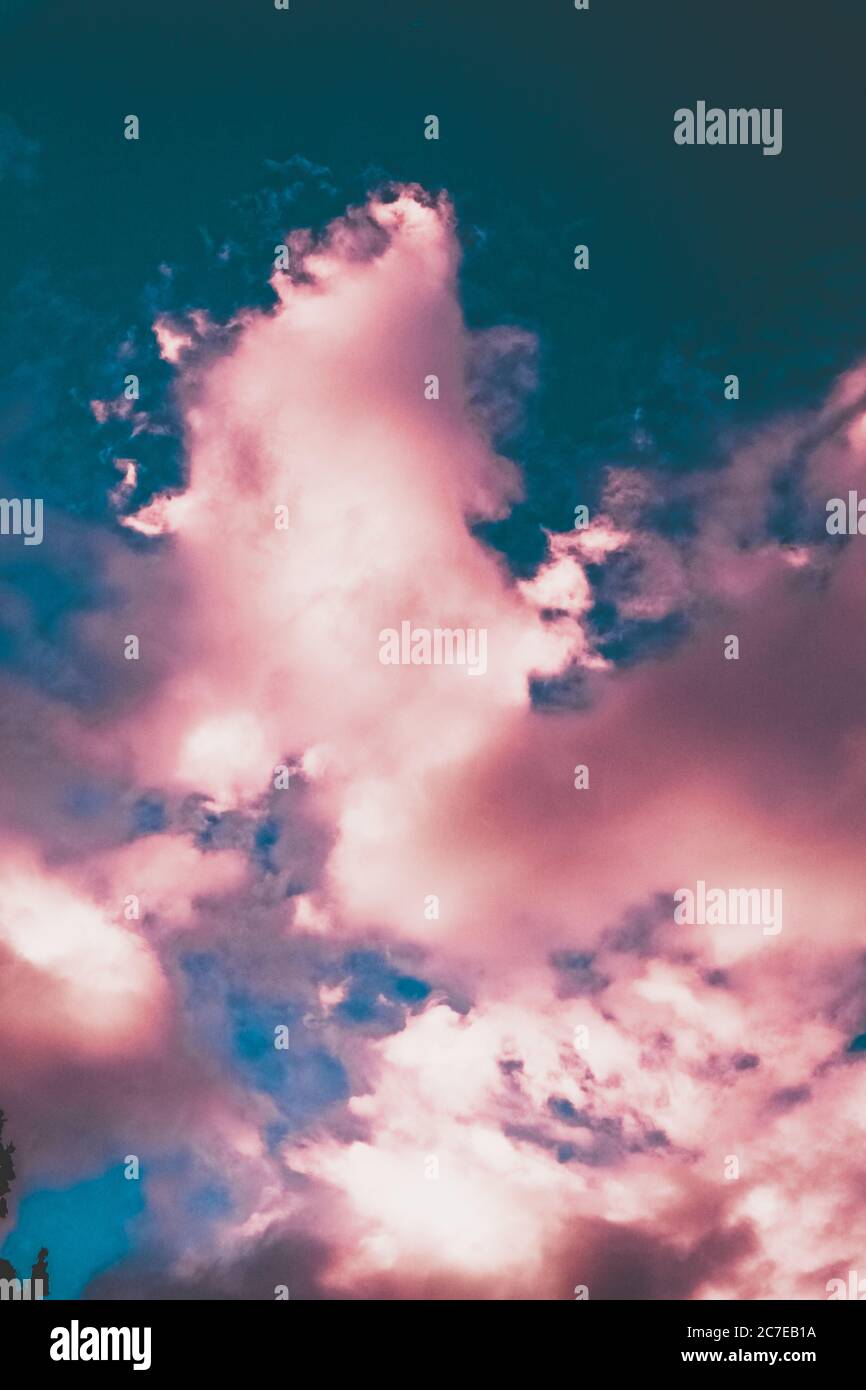 Closeup shot of colorful breathtaking cloud formations - perfect for a ...