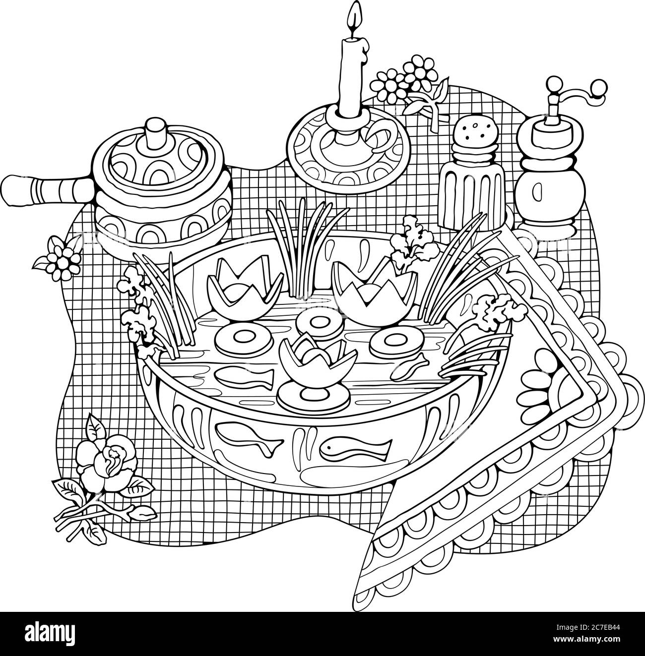 Home Cooking Still life vector illustration Stock Vector Image & Art ...