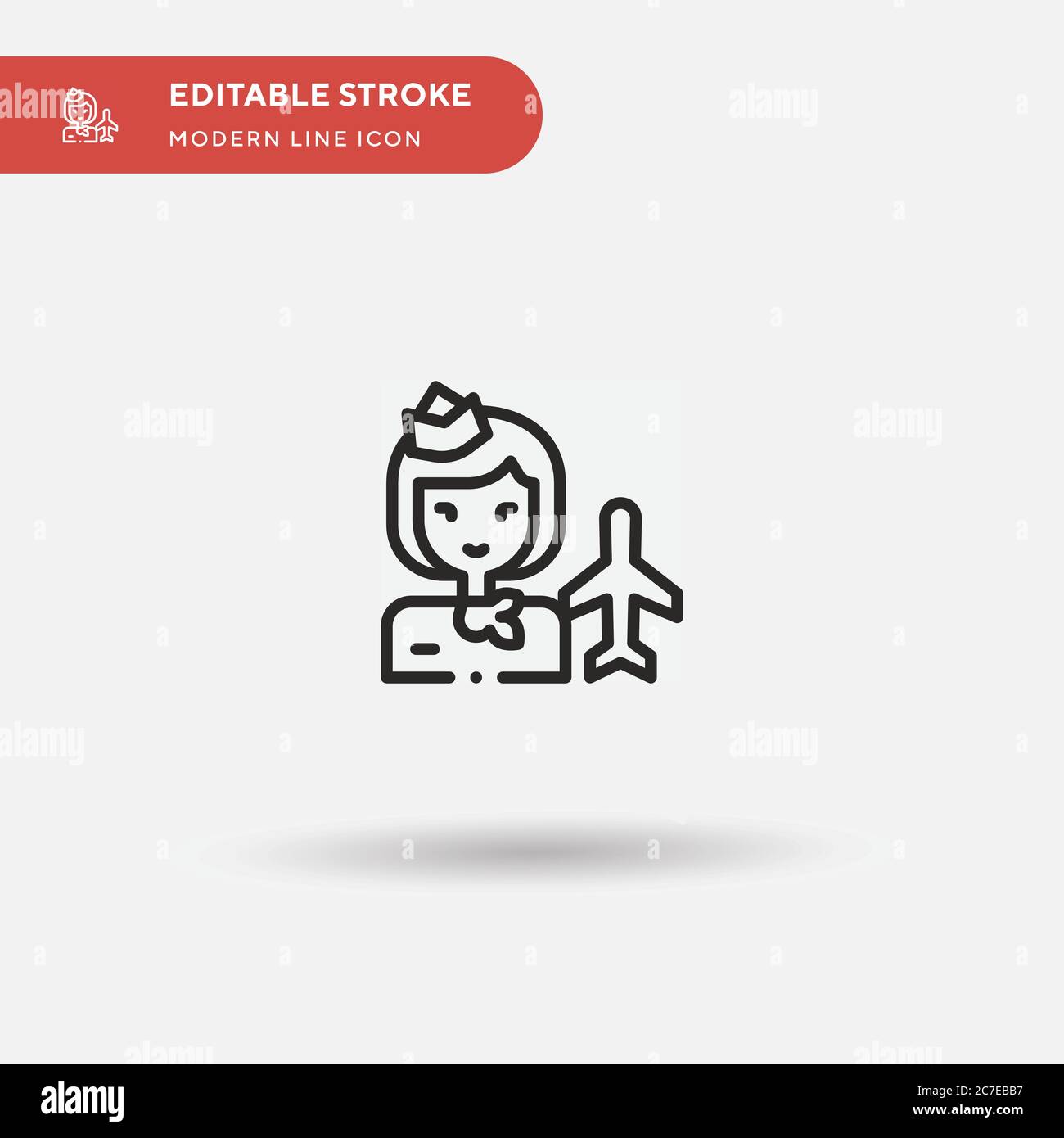 Flight Attendant Simple vector icon. Illustration symbol design ...