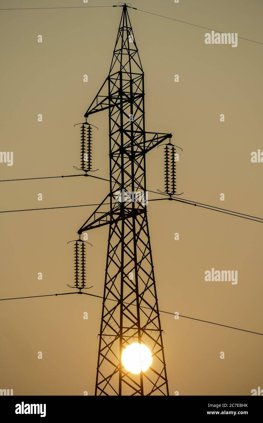 power transmission lines on the sunset, beautiful photo digital picture ...