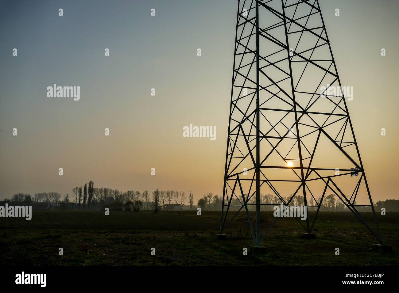pylons at sunset, beautiful photo digital picture Stock Photo - Alamy