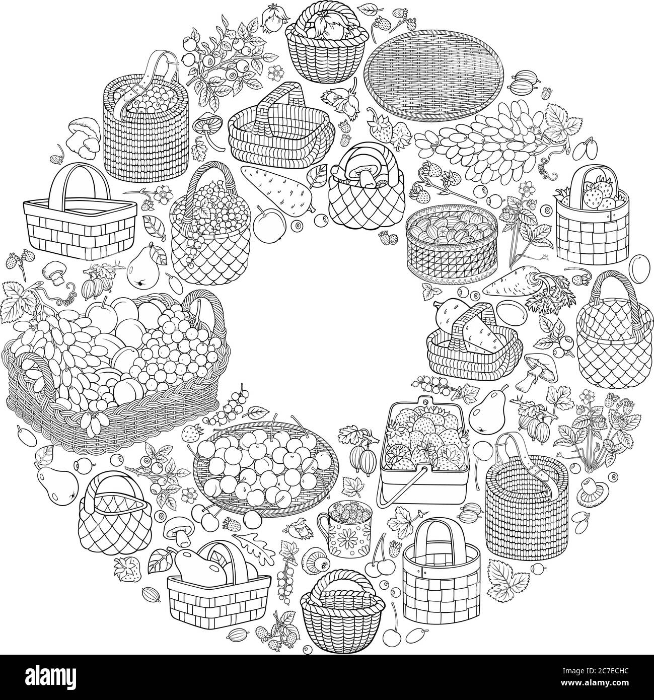 Frame with vegetables Black and White Stock Photos & Images - Alamy