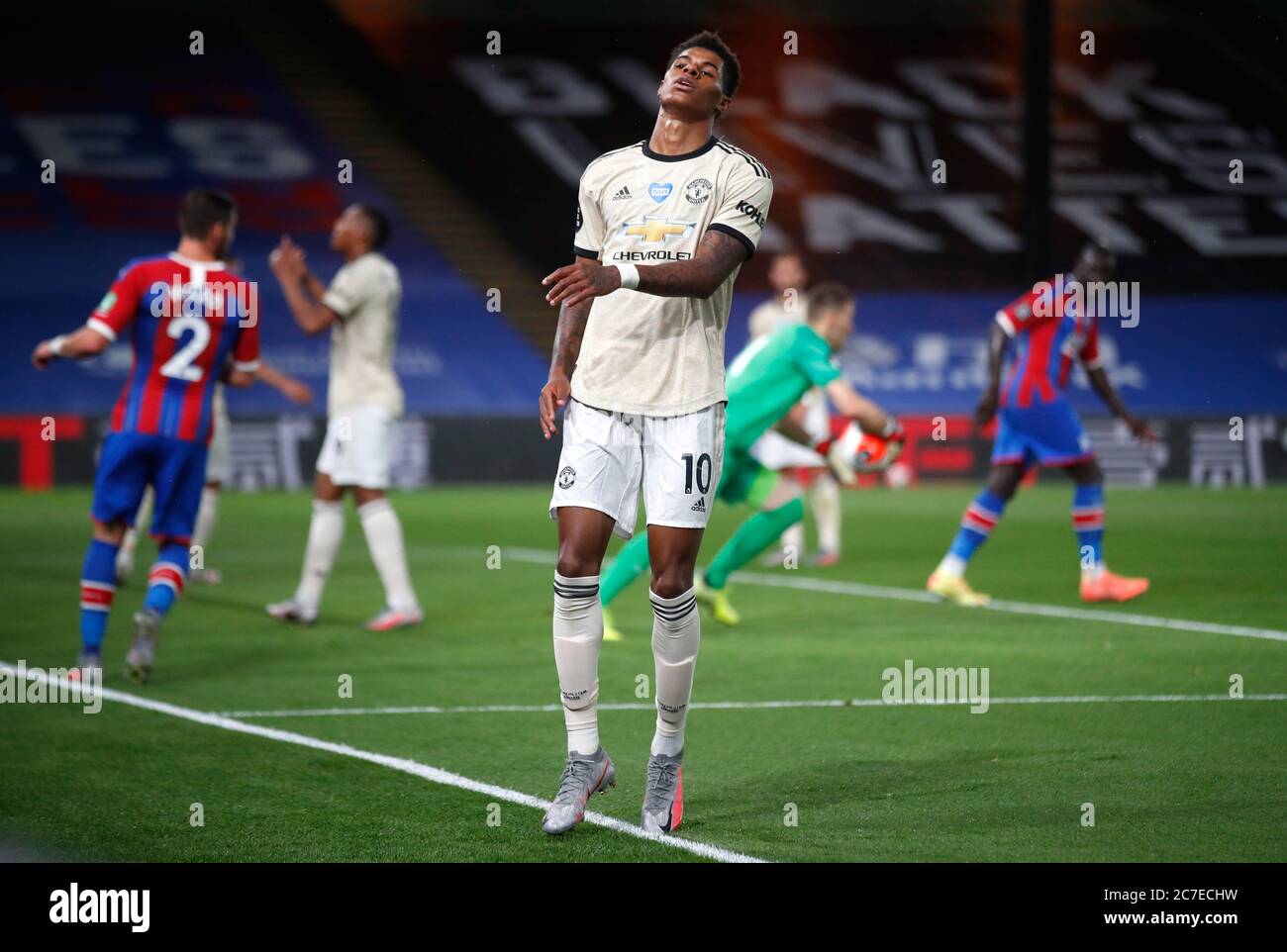 Manchester United's Marcus Rashford dejected after missing with a shot ...