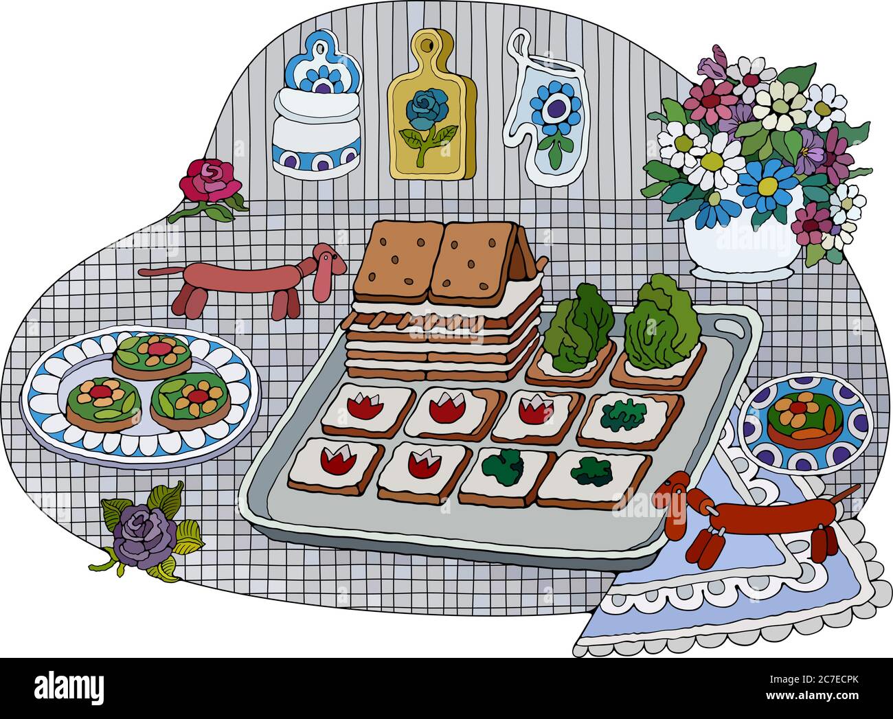 Home Cooking Still life vector illustration Stock Vector Image & Art ...