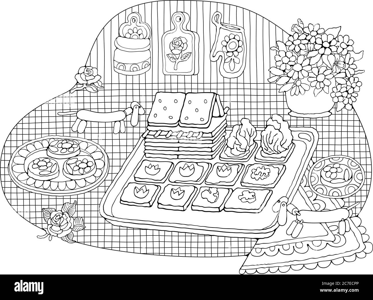 Home Cooking Still life vector illustration Stock Vector Image & Art ...
