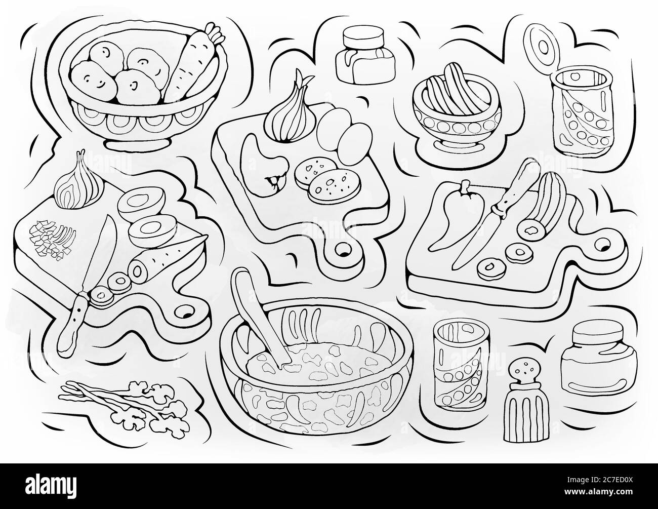 Home Cooking vector sketchy illustration Stock Vector Image & Art - Alamy