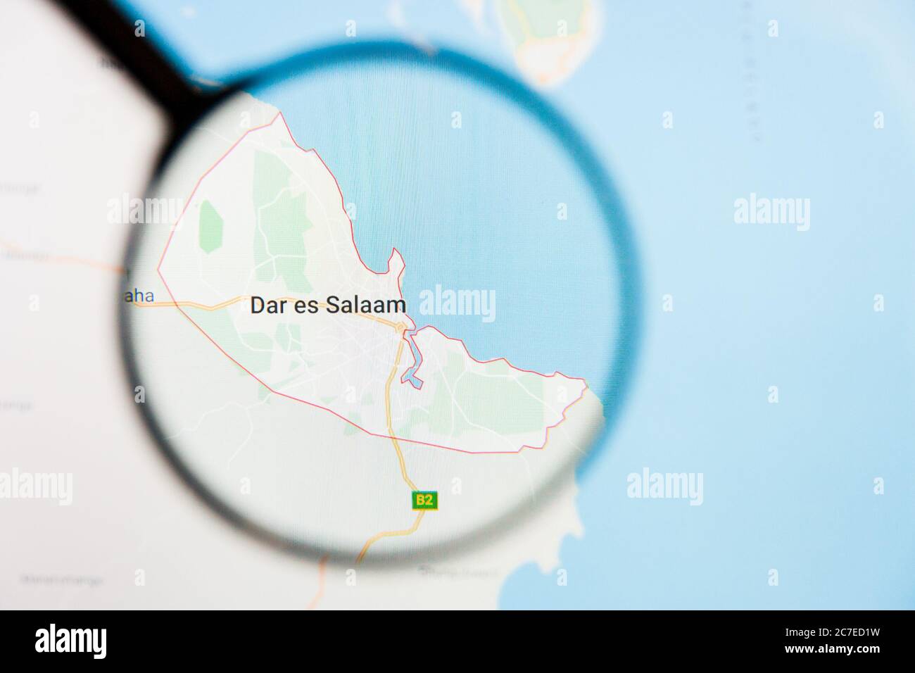 Dar es Salaam city visualization illustrative concept on display screen ...