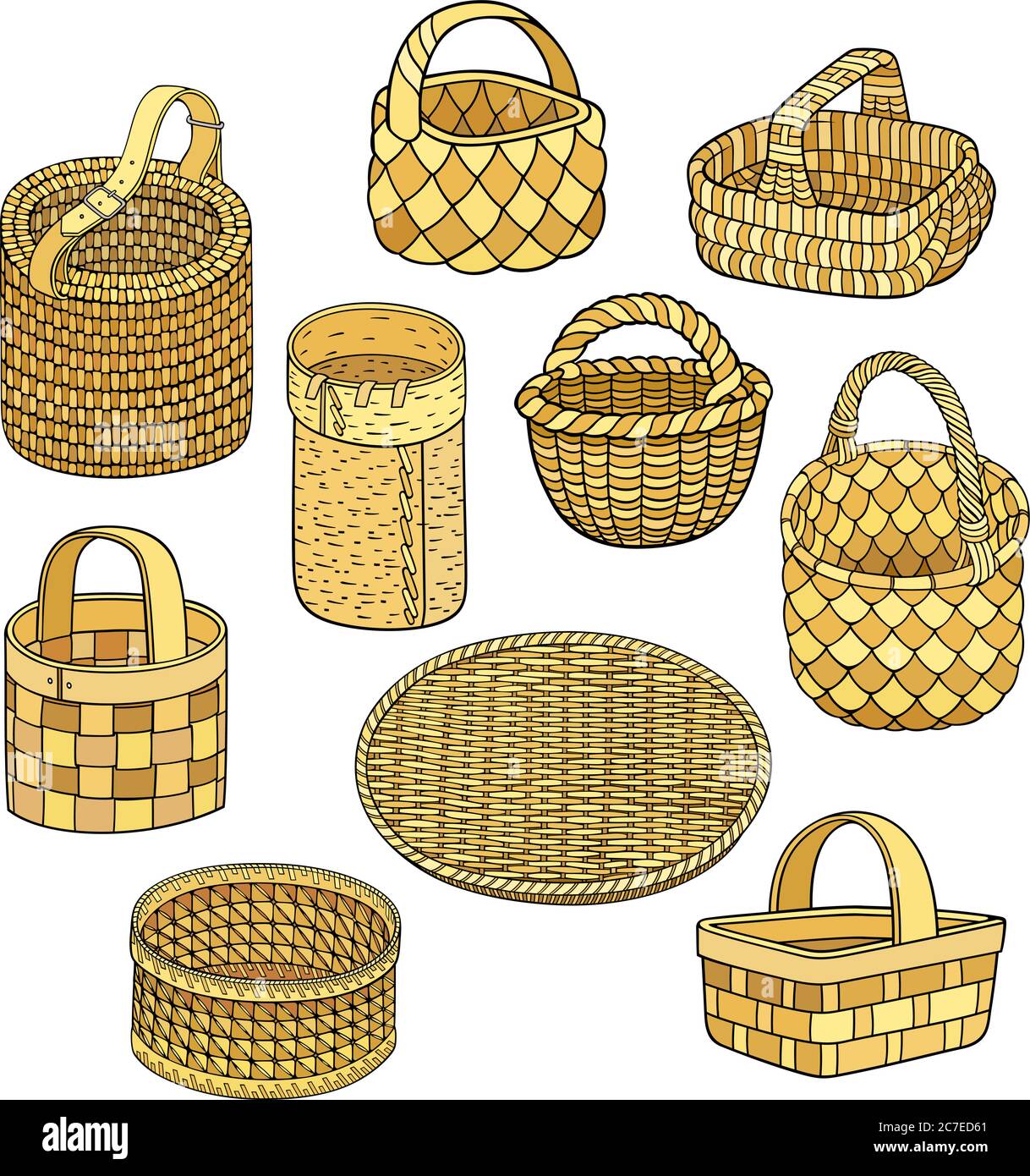 Set of hand drawn abstract baskets Stock Vector Image & Art - Alamy