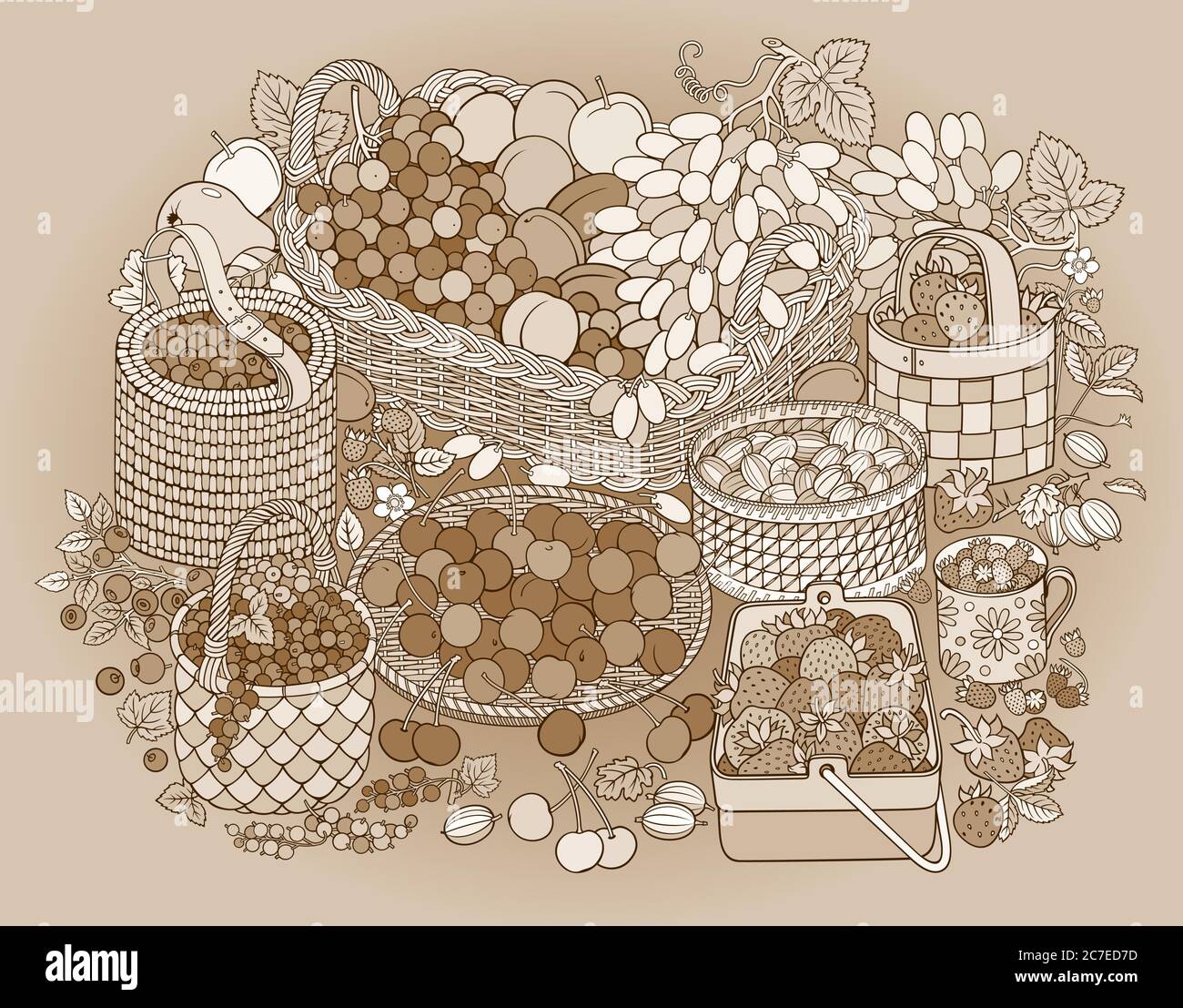 Fruit basket apples in Stock Vector Images - Alamy