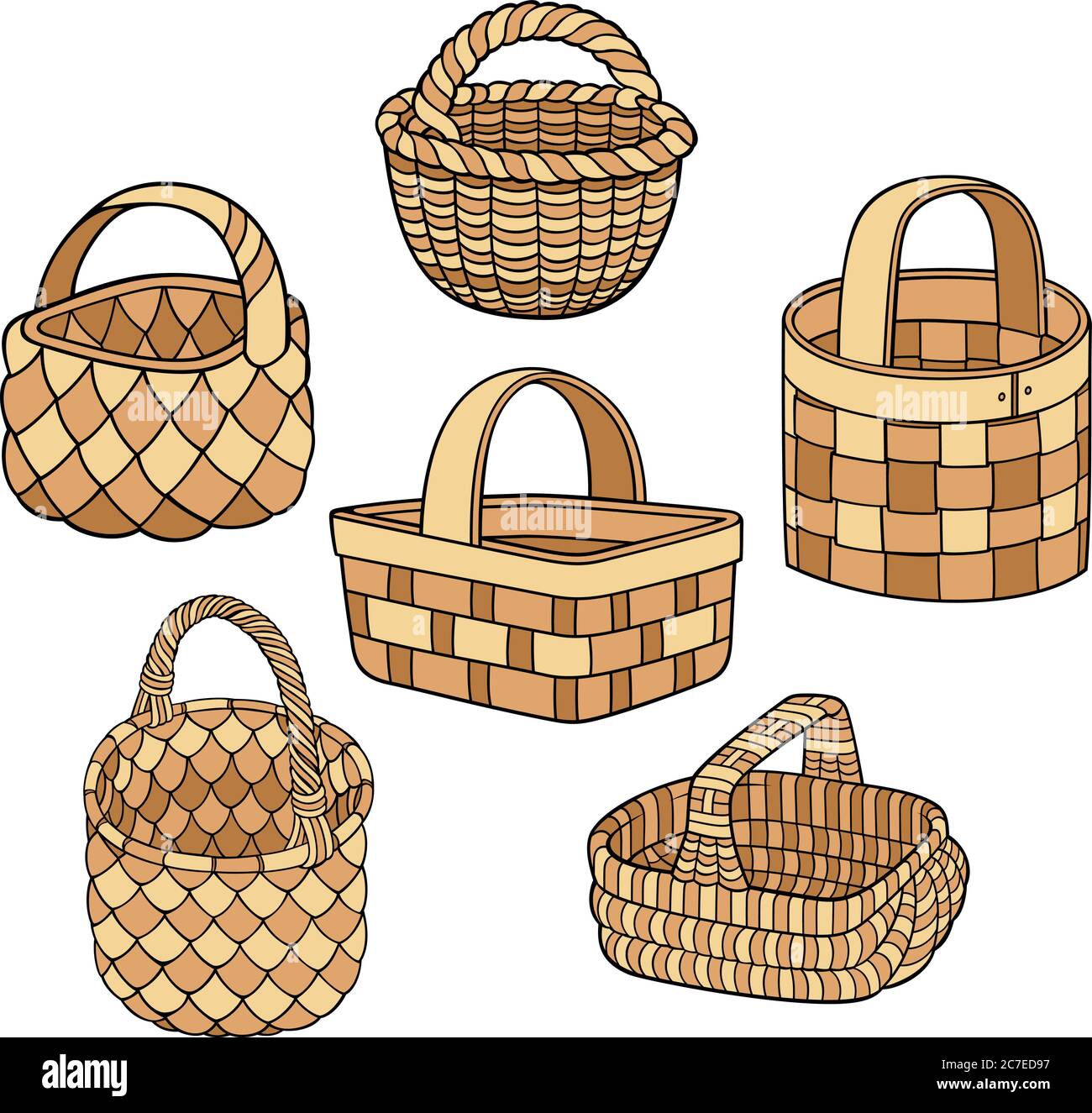 Set of hand drawn abstract baskets Stock Vector Image & Art - Alamy