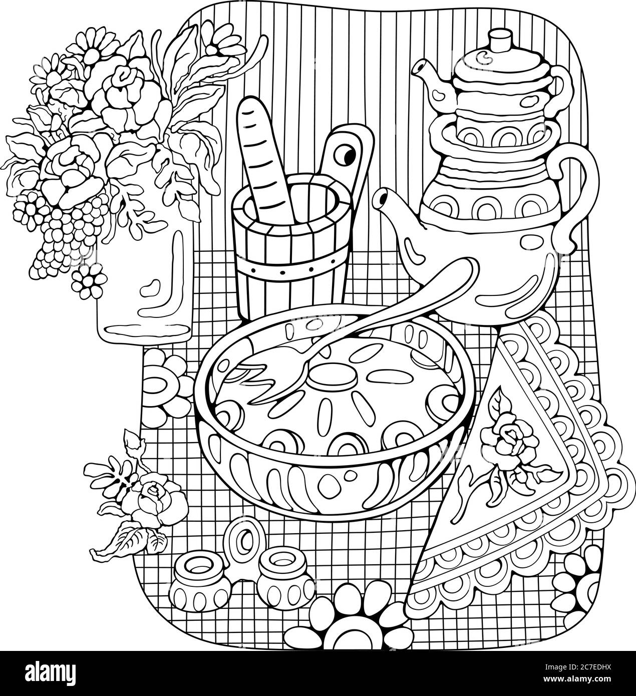 Home Cooking Still life vector illustration Stock Vector Image & Art ...
