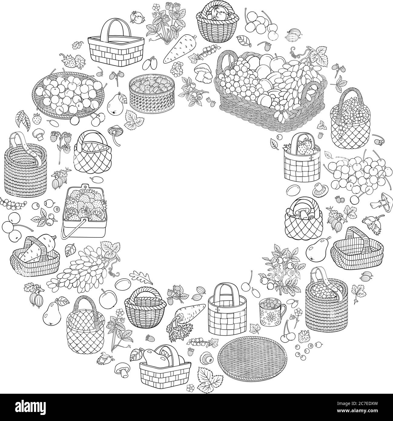 Frame with vegetables Black and White Stock Photos & Images - Alamy