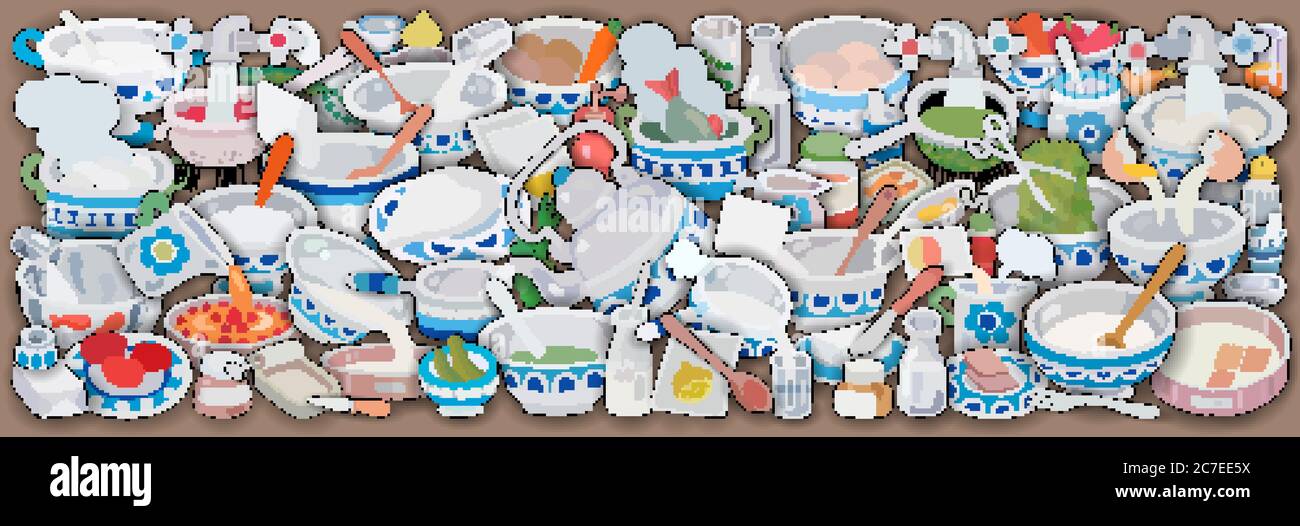 Home Cooking illustration. food banner design Stock Vector Image & Art ...