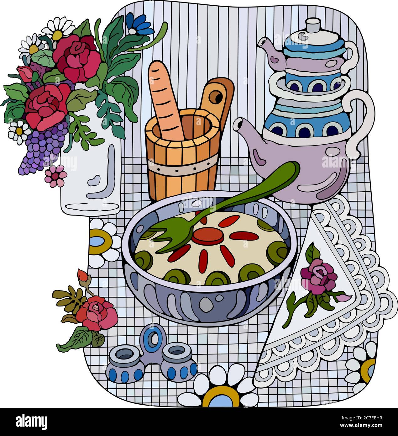 Home Cooking Still life vector illustration Stock Vector Image & Art ...