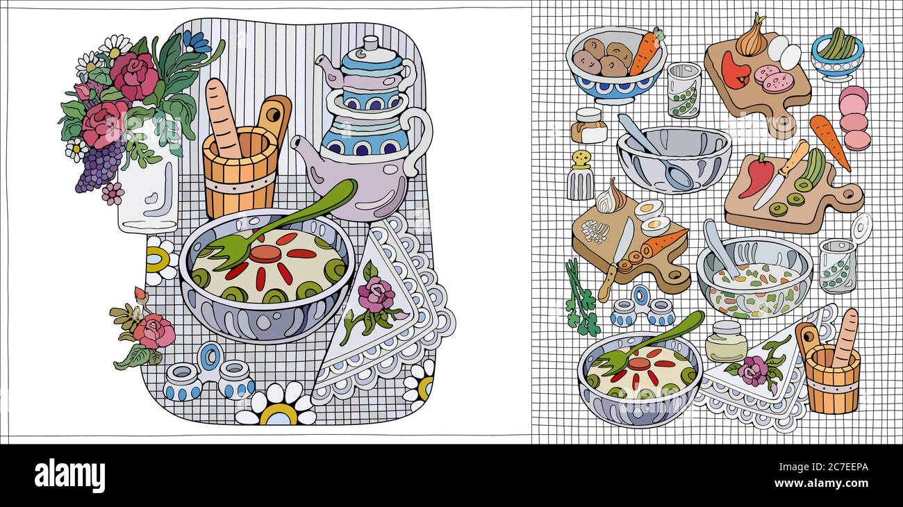 Home Cooking Still life vector illustration Stock Vector Image & Art ...