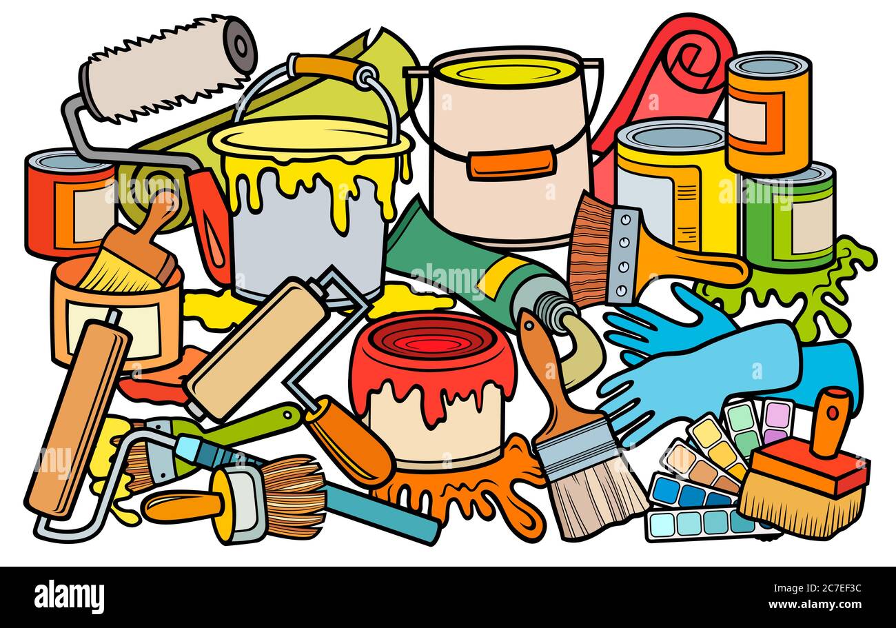 Cartoon doodle hand drawn home repair illustration Stock Vector Image ...