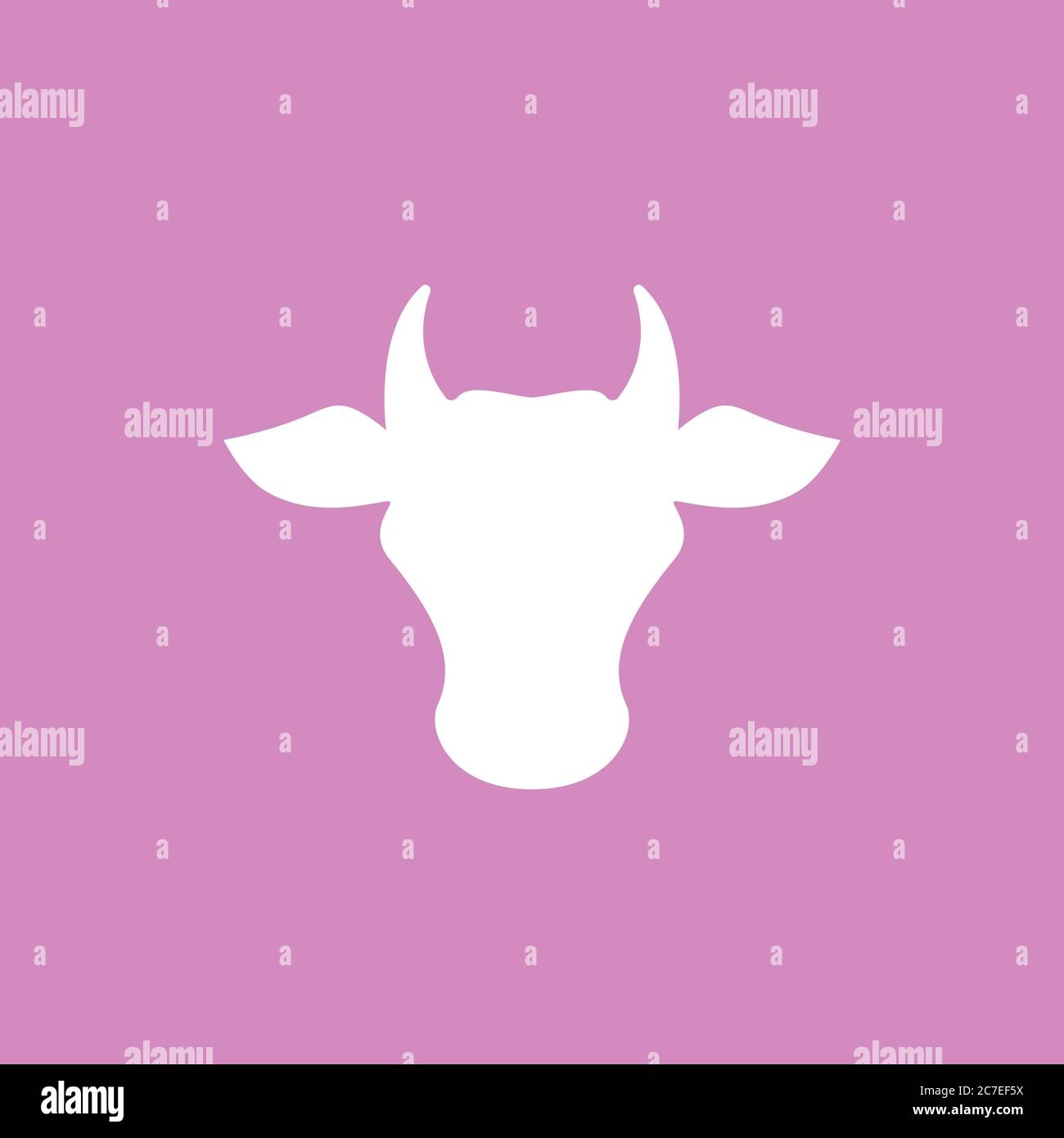 Cow head. Farm Animal. Beef or milk symbol. Vector illustration ...
