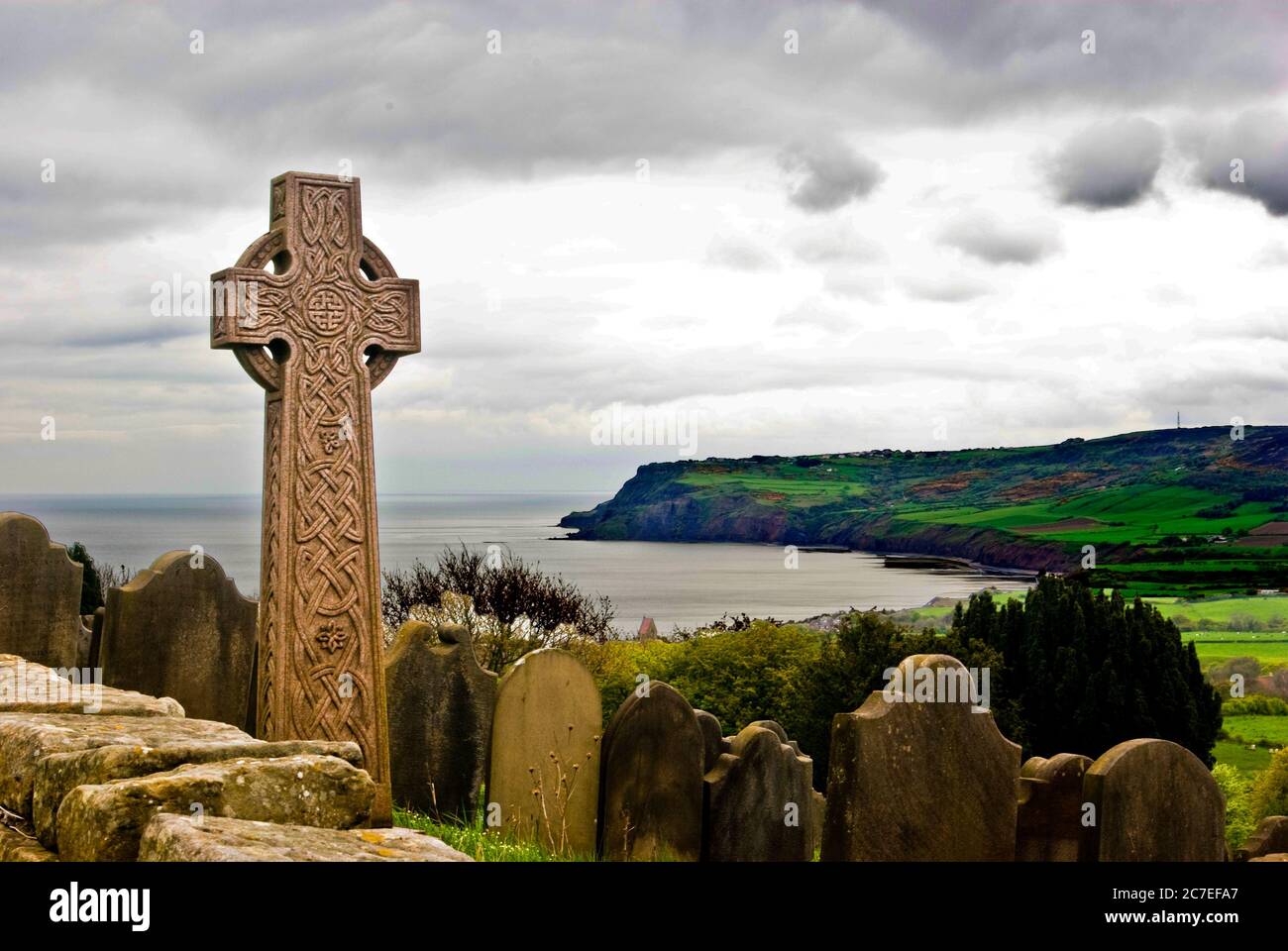 Celtic cross, Robin Hood's Bay, England Stock Photo - Alamy