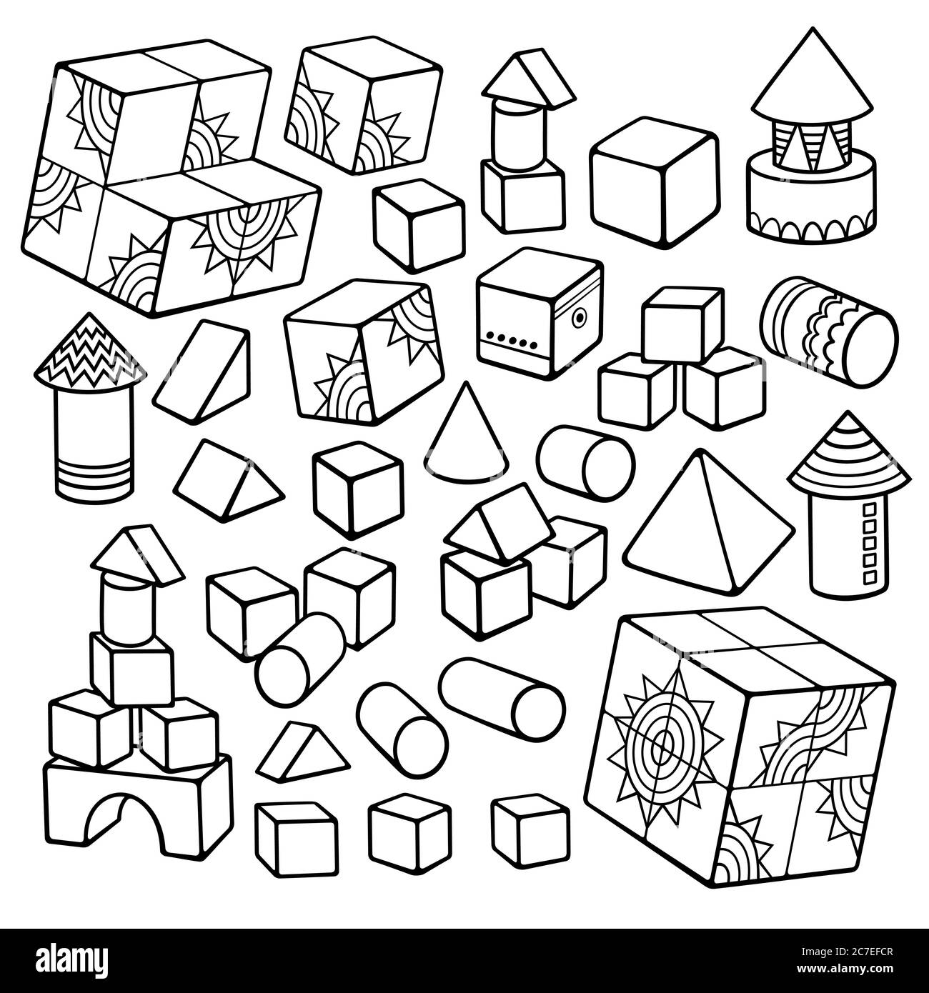 Cartoon doodles hand drawn kids toys objects set Stock Vector Image ...