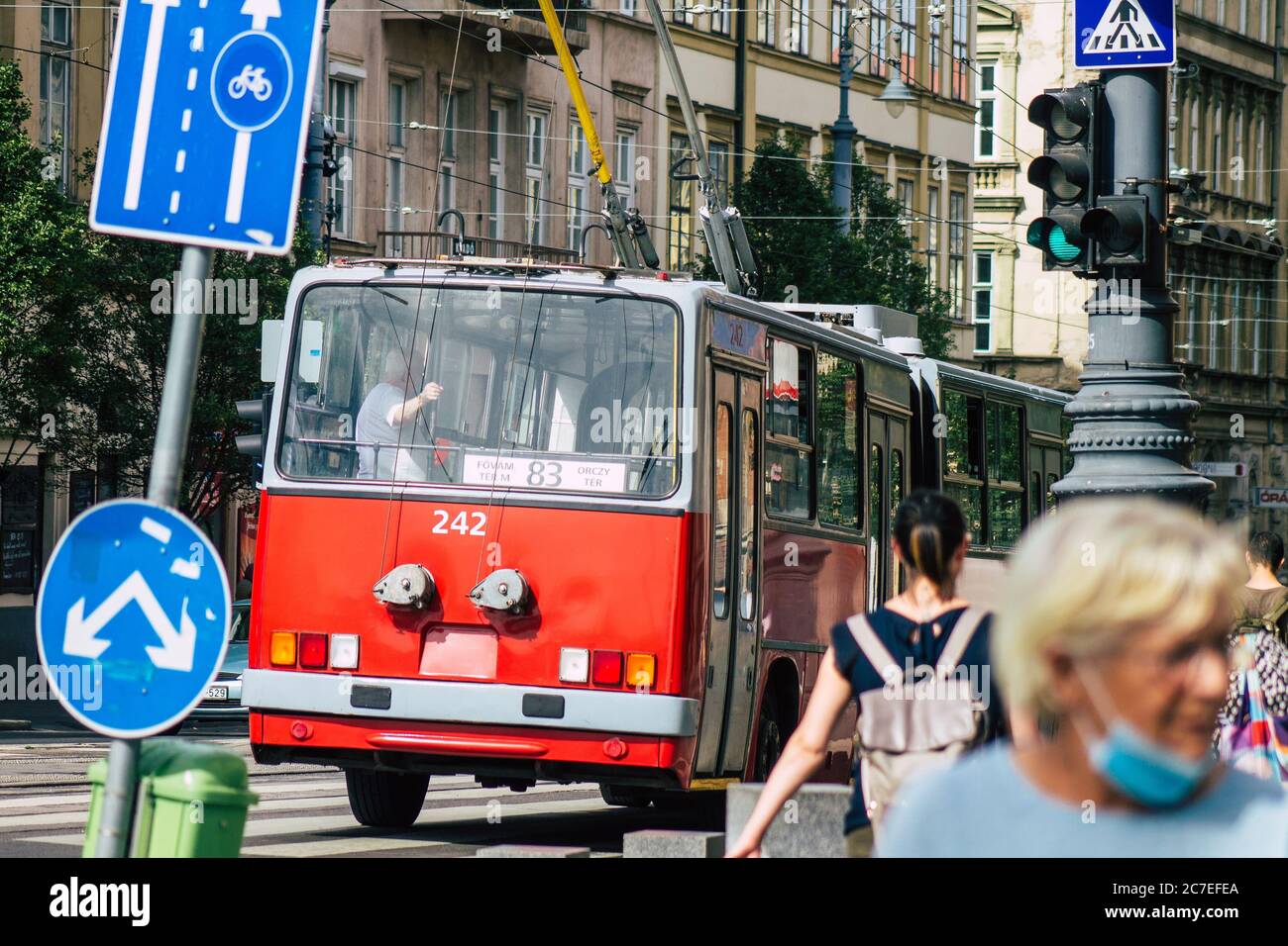 Budapest Hungary july 16, 2020 View of a traditional Hungarian red ...