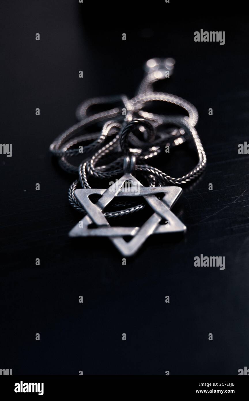 silver Star of David necklace Stock Photo - Alamy