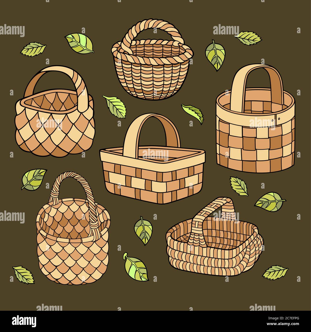 Set of hand drawn abstract baskets Stock Vector Image & Art - Alamy