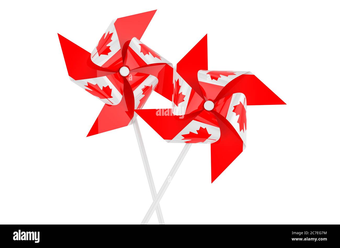 Pinwheel with Canadian flag, 3D rendering isolated on white background ...