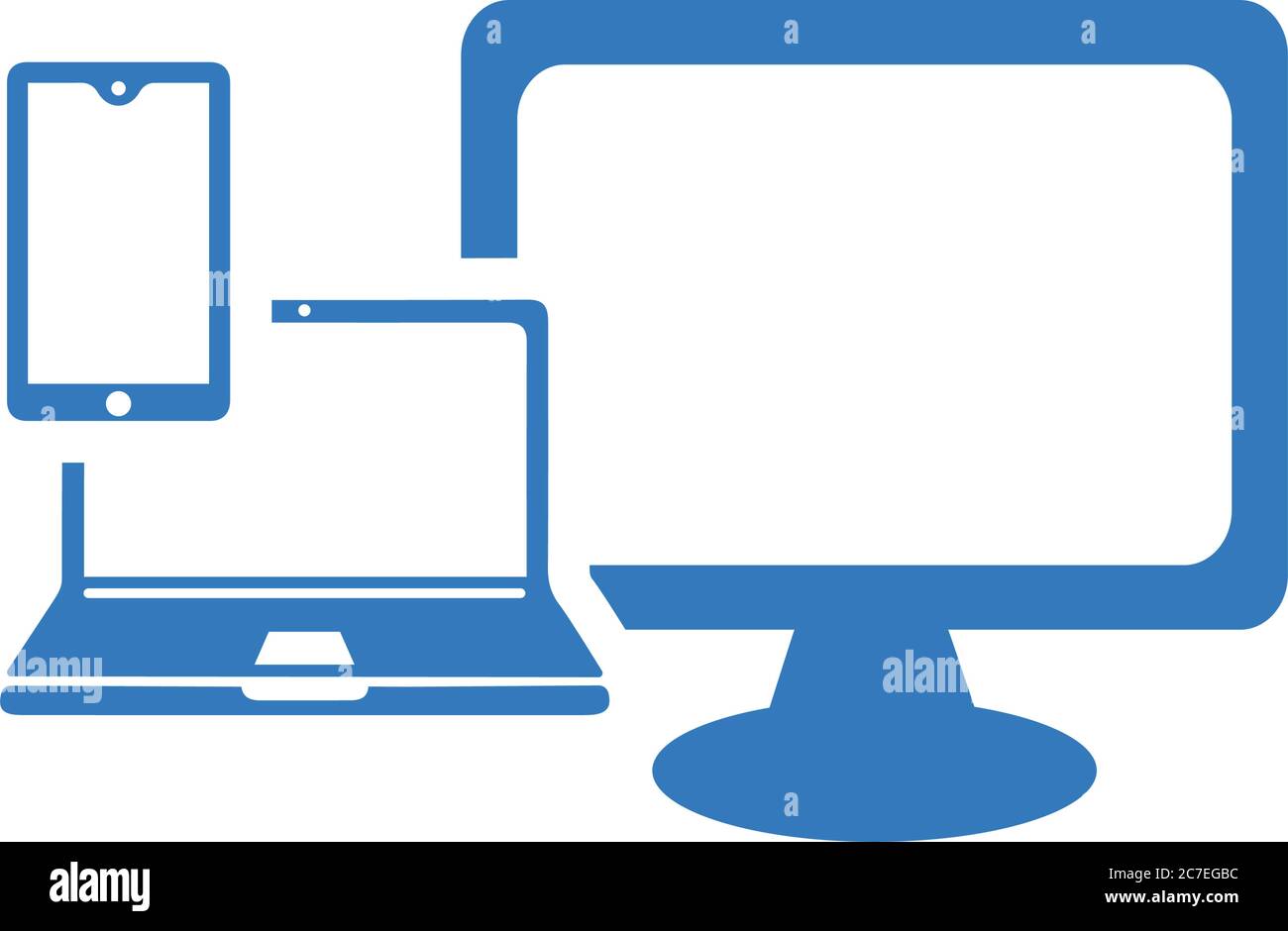 Computer, smart phone, device icon, vector graphics for various use ...