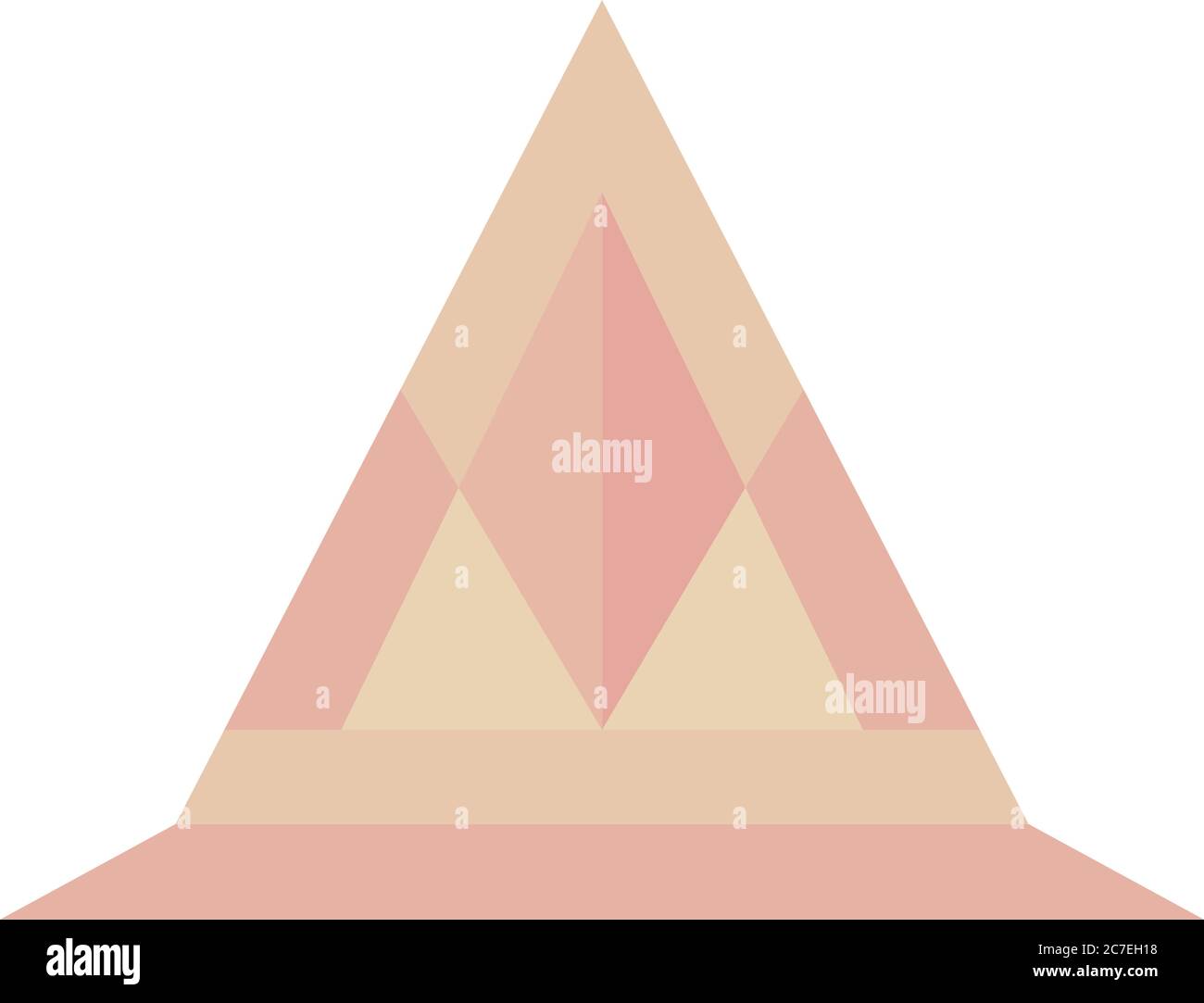 geometric triangle shape icon over white background, flat style, vector ...