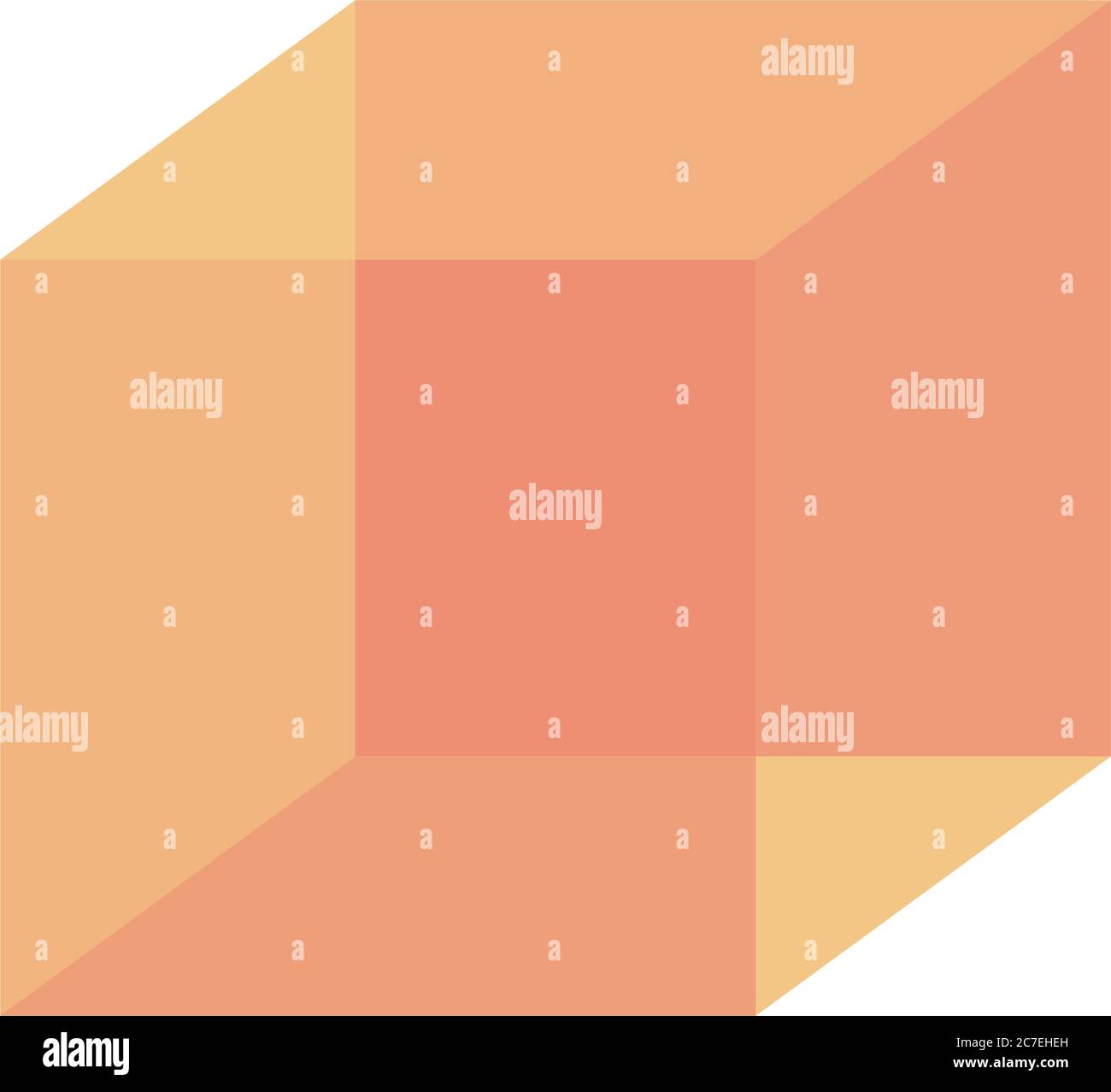 geometric cube shape icon over white background, flat style, vector ...