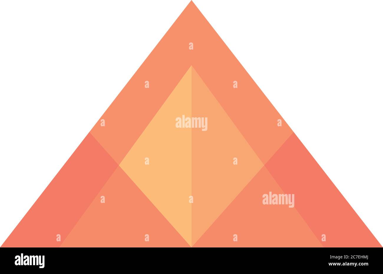 Geometric Triangular Shape Icon Over White Background Flat Style
