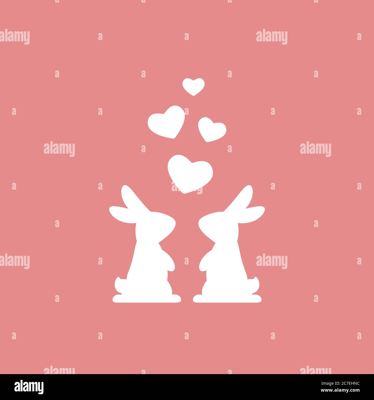 Cute easter couple rabbit heart hi-res stock photography and images - Alamy