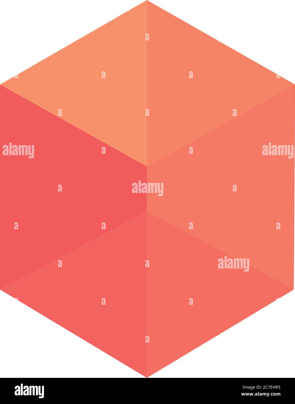 geometric cube shape icon over white background, flat style, vector ...