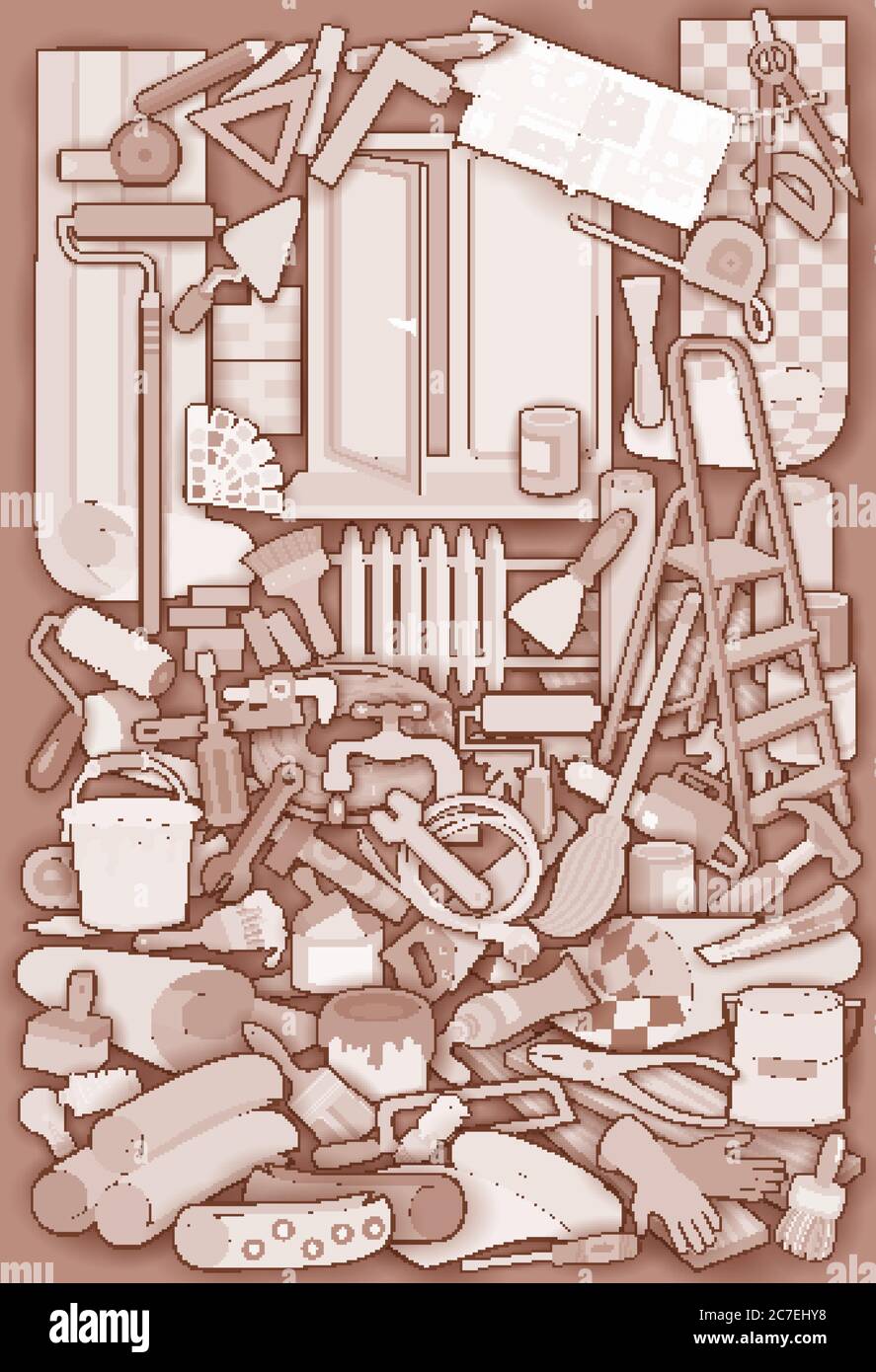 Cartoon doodle hand drawn home repair illustration Stock Vector Image ...