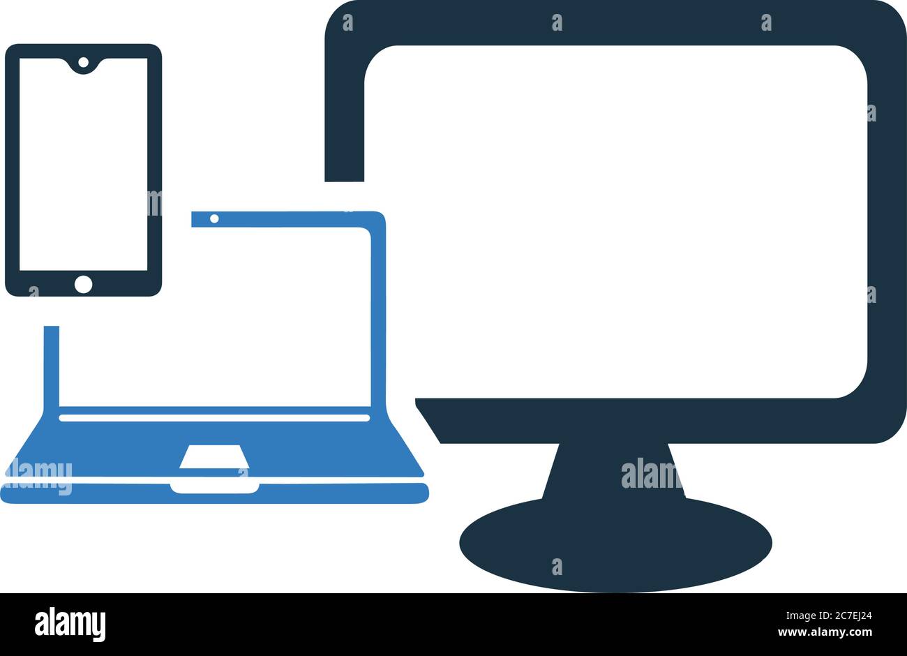 Computer, smart phone, device icon, vector graphics for various use ...