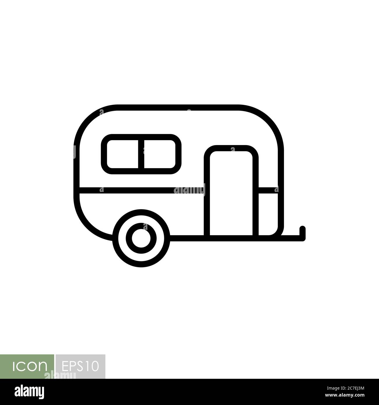 Caravan trailer vector icon. Camping sign. Graph symbol for travel and ...