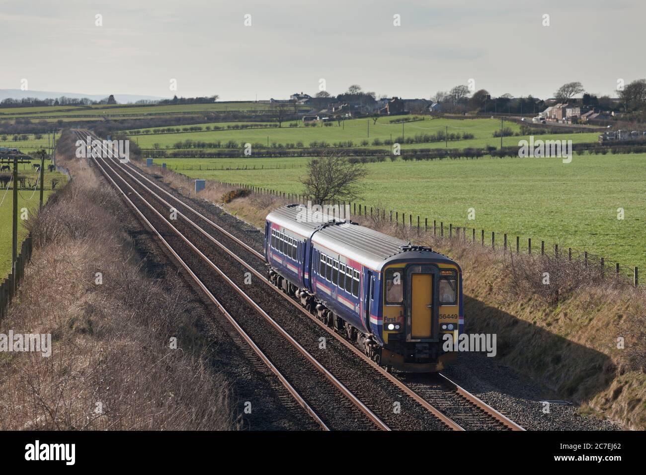 Scotrail class 156 diesel sprinter train 156449 passing Eastriggs ...