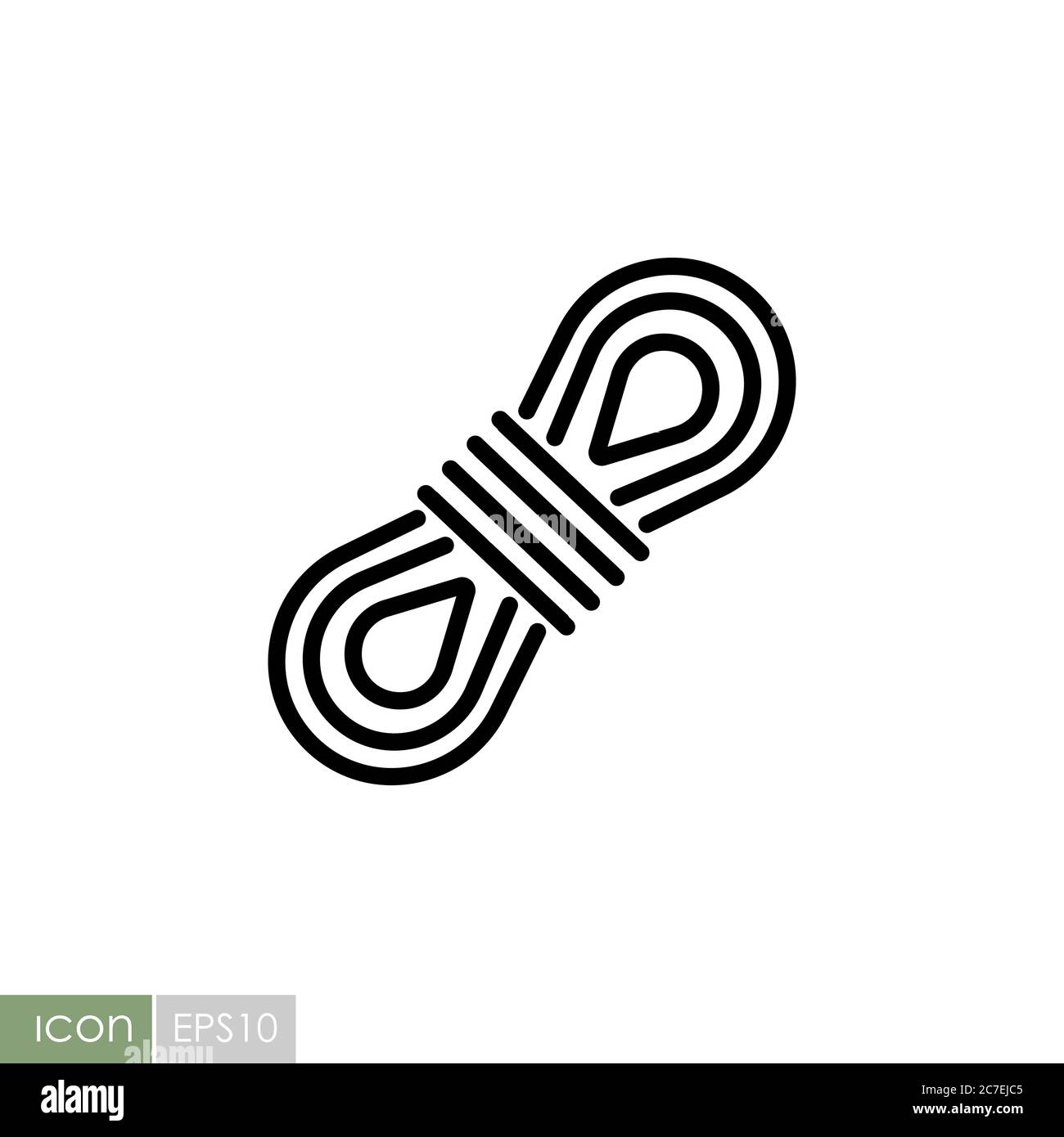 Hiking rope vector icon. Camping sign. Graph symbol for travel and ...