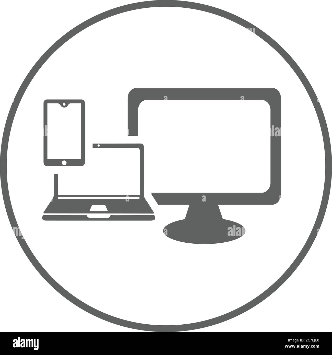 Computer, smart phone, device icon, vector graphics for various use ...