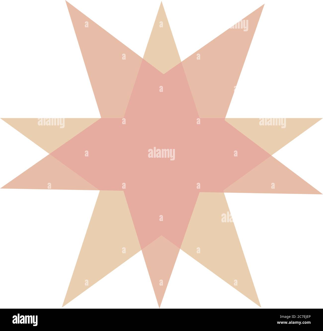 geometric star icon over white background, flat style, vector ...