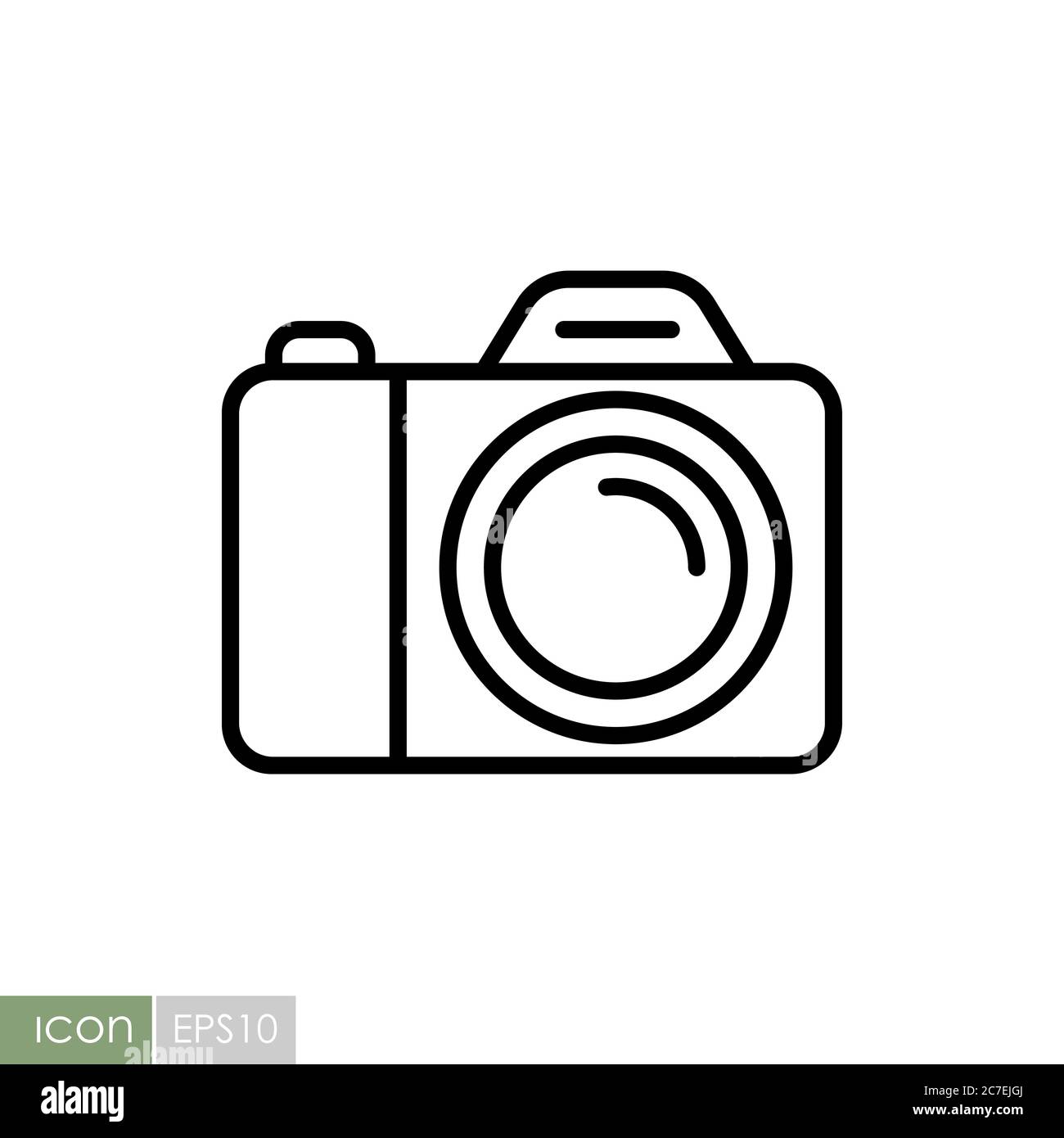 Camera vector icon. Camping and Hiking sign. Graph symbol for foto web ...