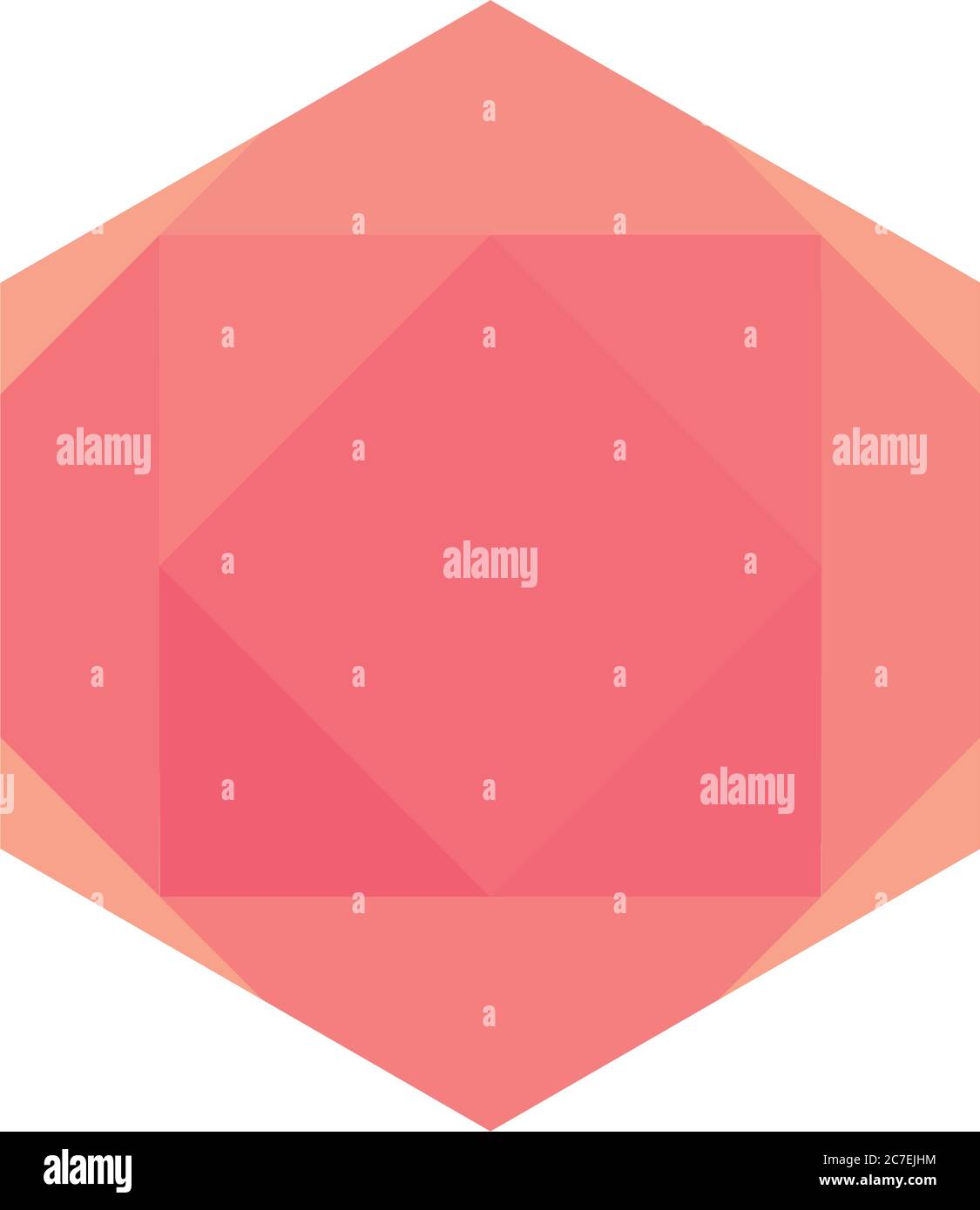 Geometric Hexagon Cube Shape Icon Over White Background Flat Style