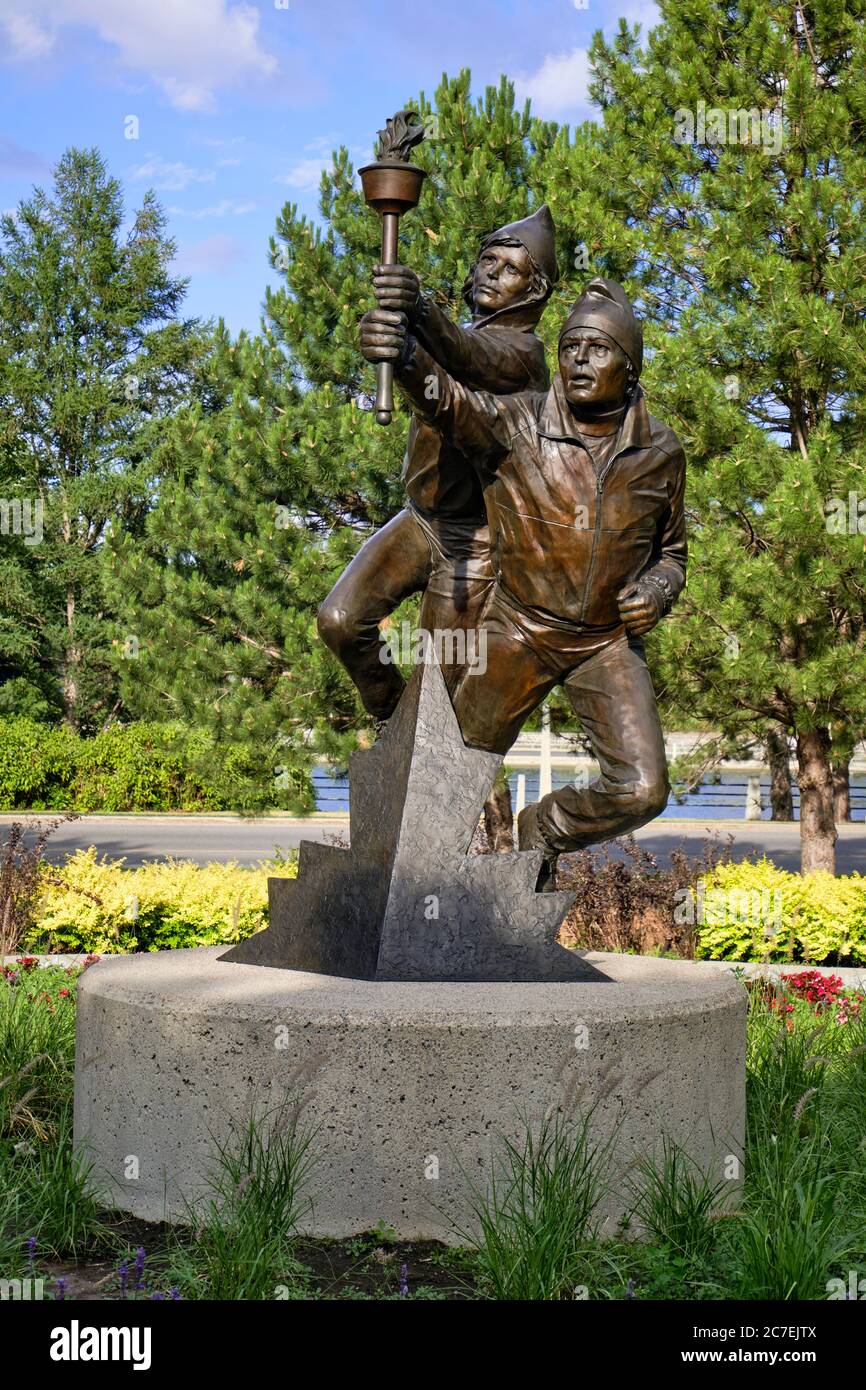 The olympic torch sculpture hi-res stock photography and images - Alamy
