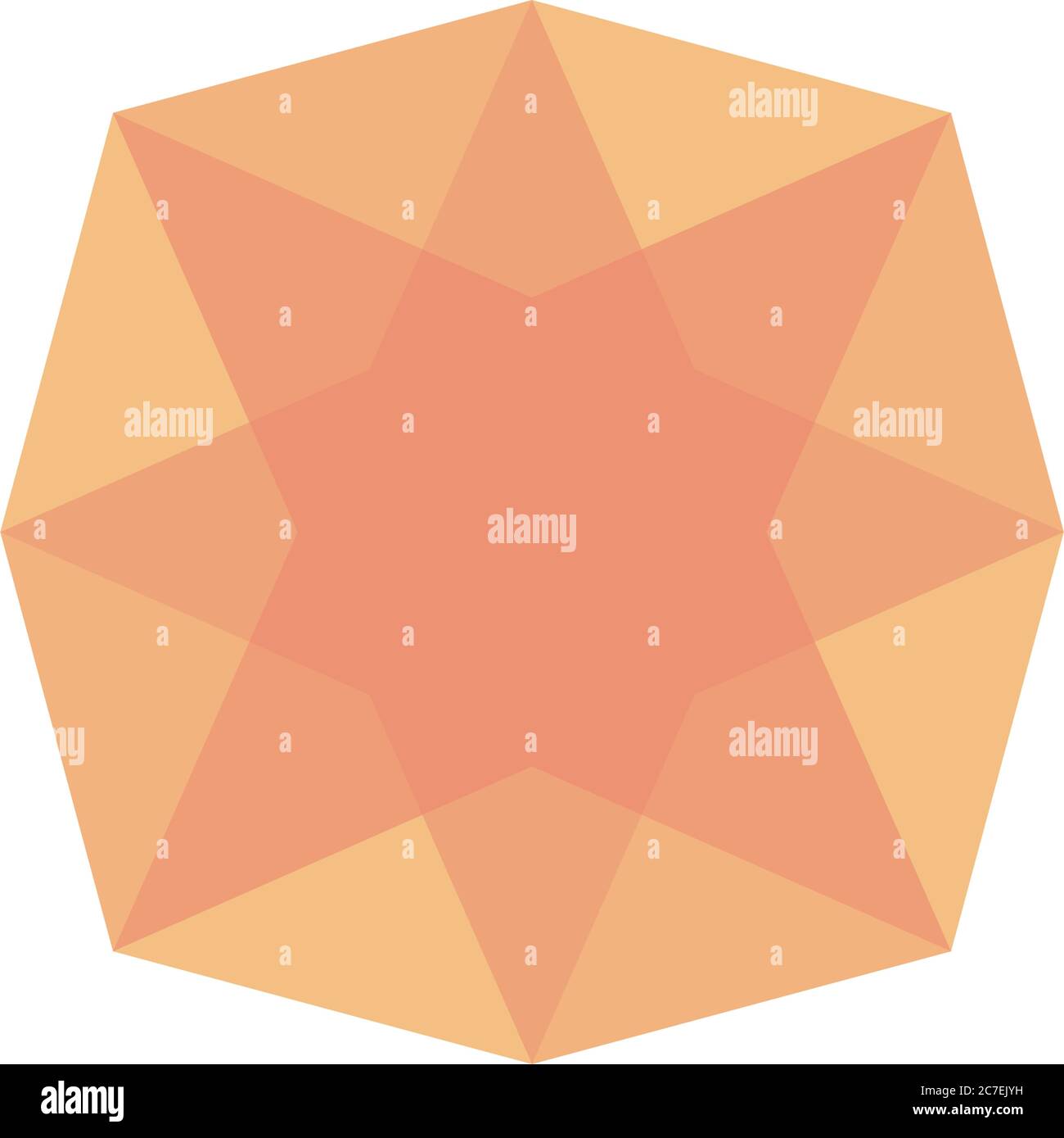 geometric star flower shape icon over white background, flat style ...