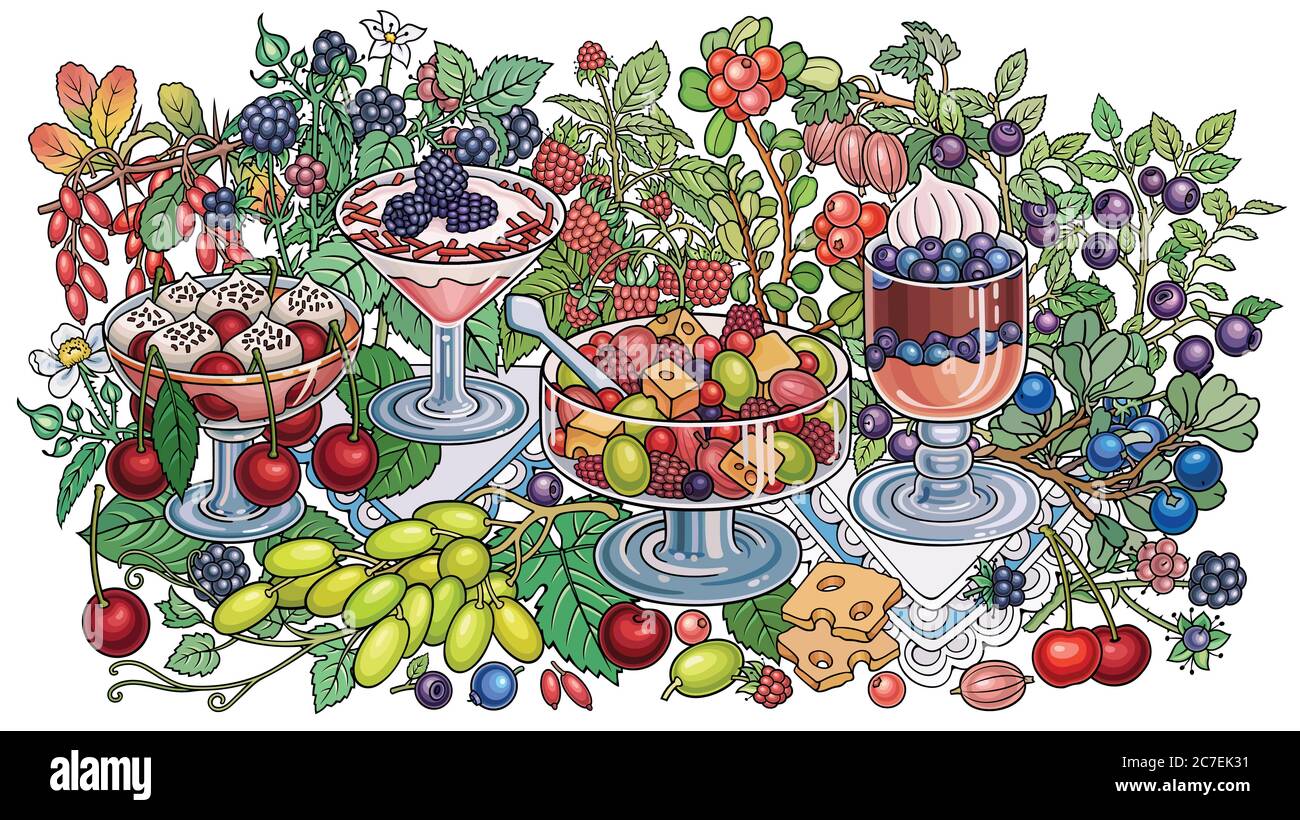 Sea buckthorn berries fruits Stock Vector Images - Alamy