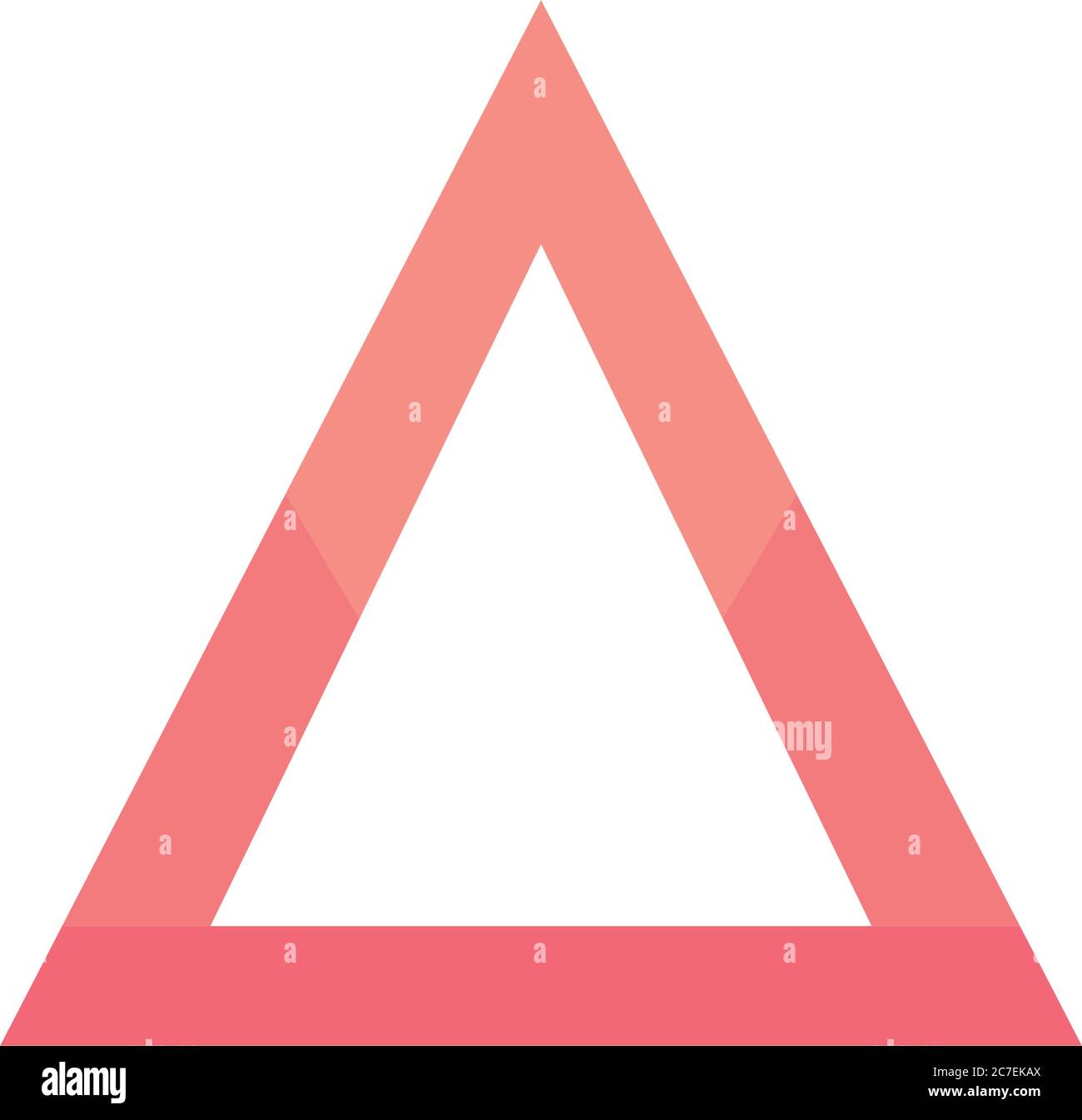 Geometric Triangular Shape Icon Over White Background Flat Style