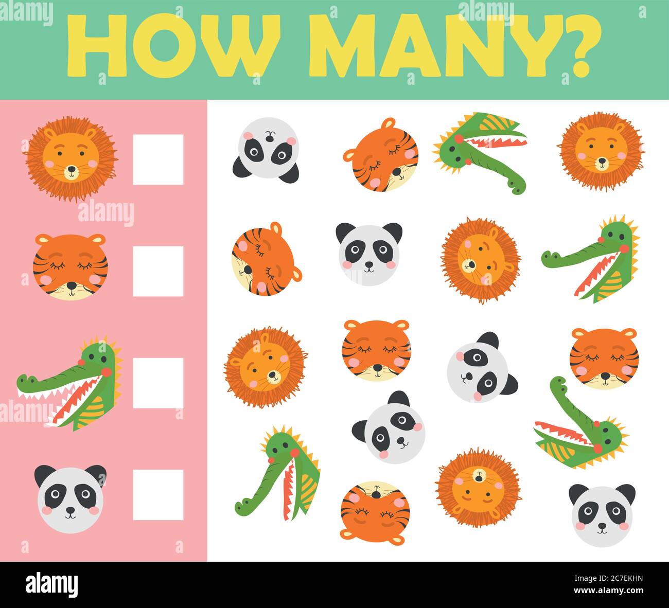 Cartoon Illustration of Education Mathematical Game of Animals Counting ...