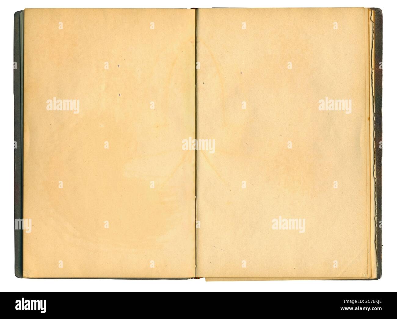 Open old book on isolated on white background Stock Photo - Alamy