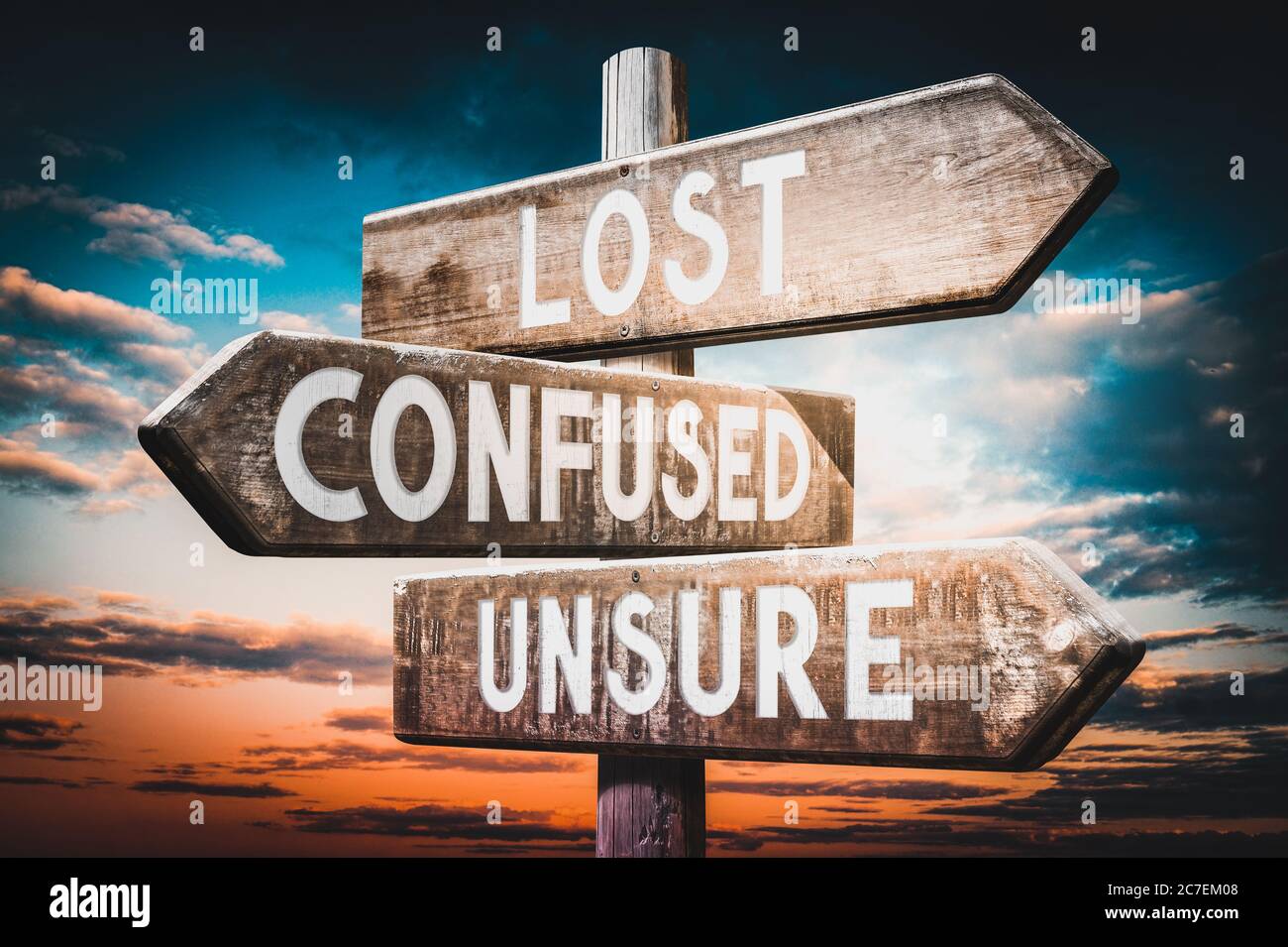 Confused street sign hi-res stock photography and images - Alamy